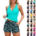 CAIXIA Tropical Print Tankini Swimsuits for Women Modest Two Piece ...