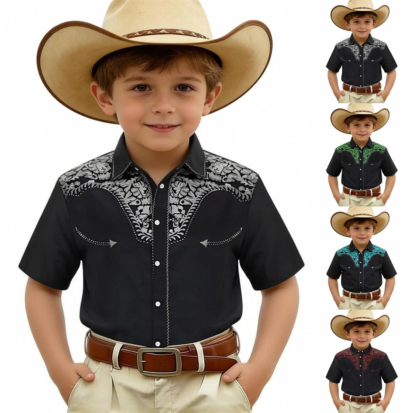 CAIXIA Western Baby Boy Clothes Boys Short Sleeve Western Cowboys Pearl ...