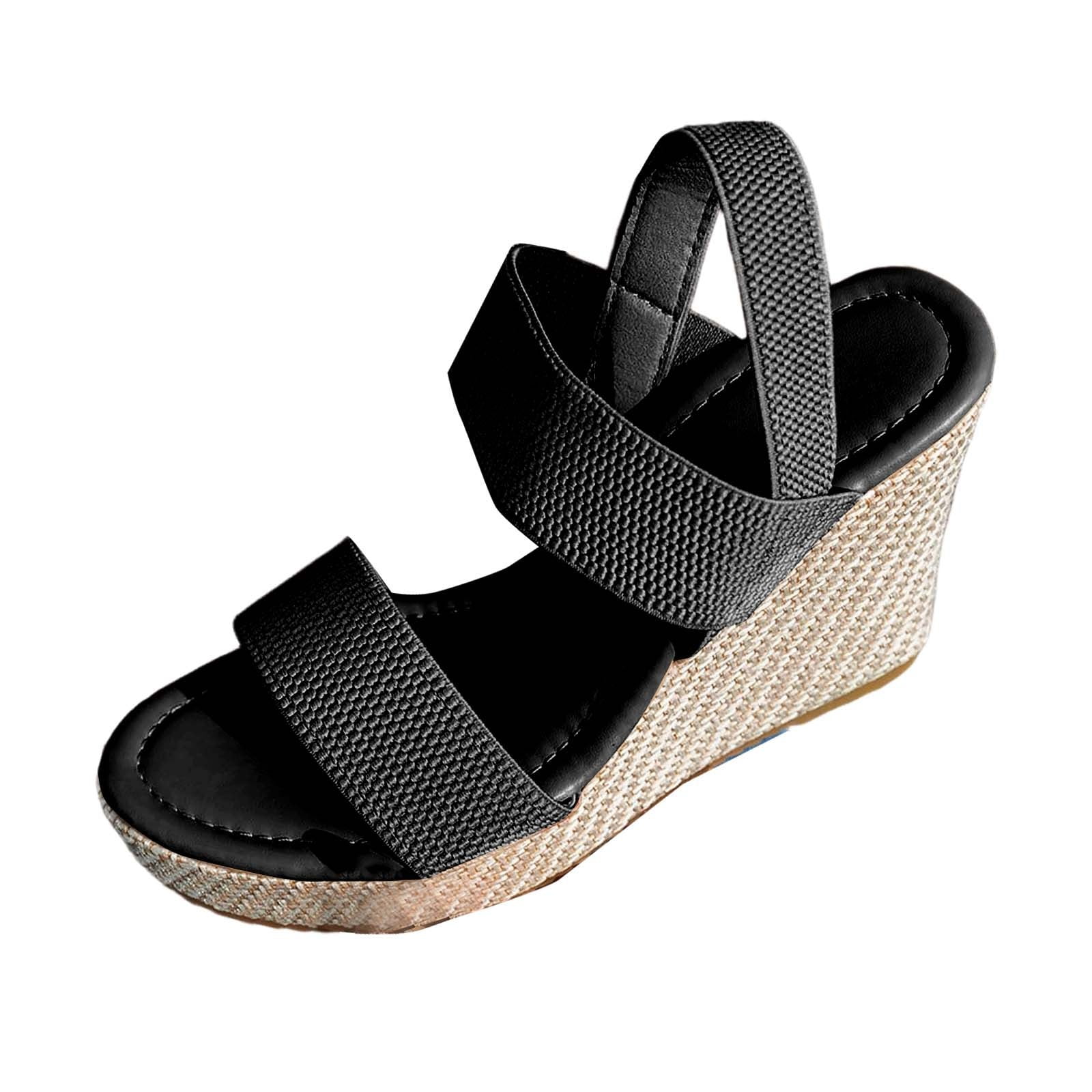 CAIXIA Woman Sandals Versatile Platform Sandals For Women On Strap ...