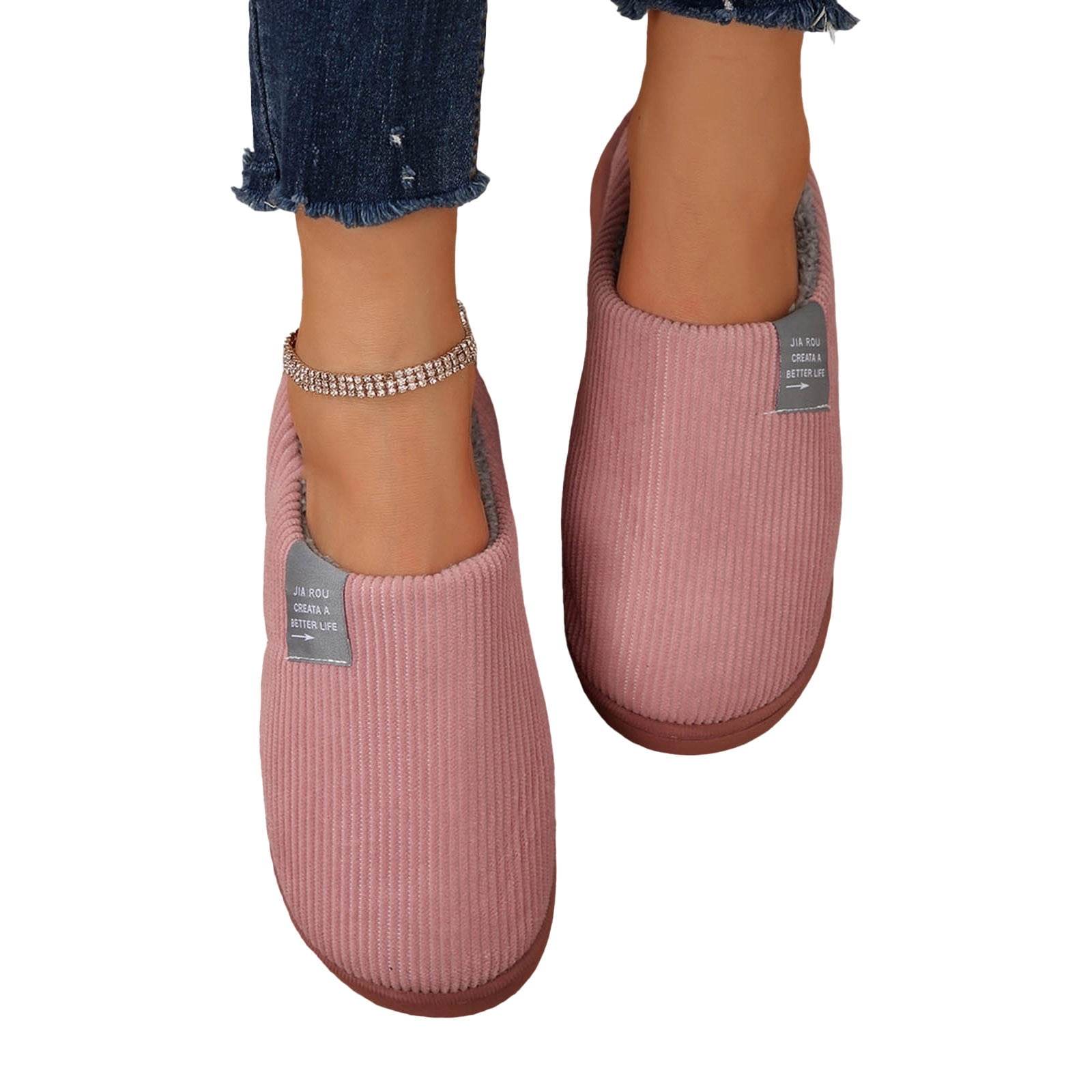 CAIXIA Women Arch Support Slippers – House Bedroom Slippers for Woman ...