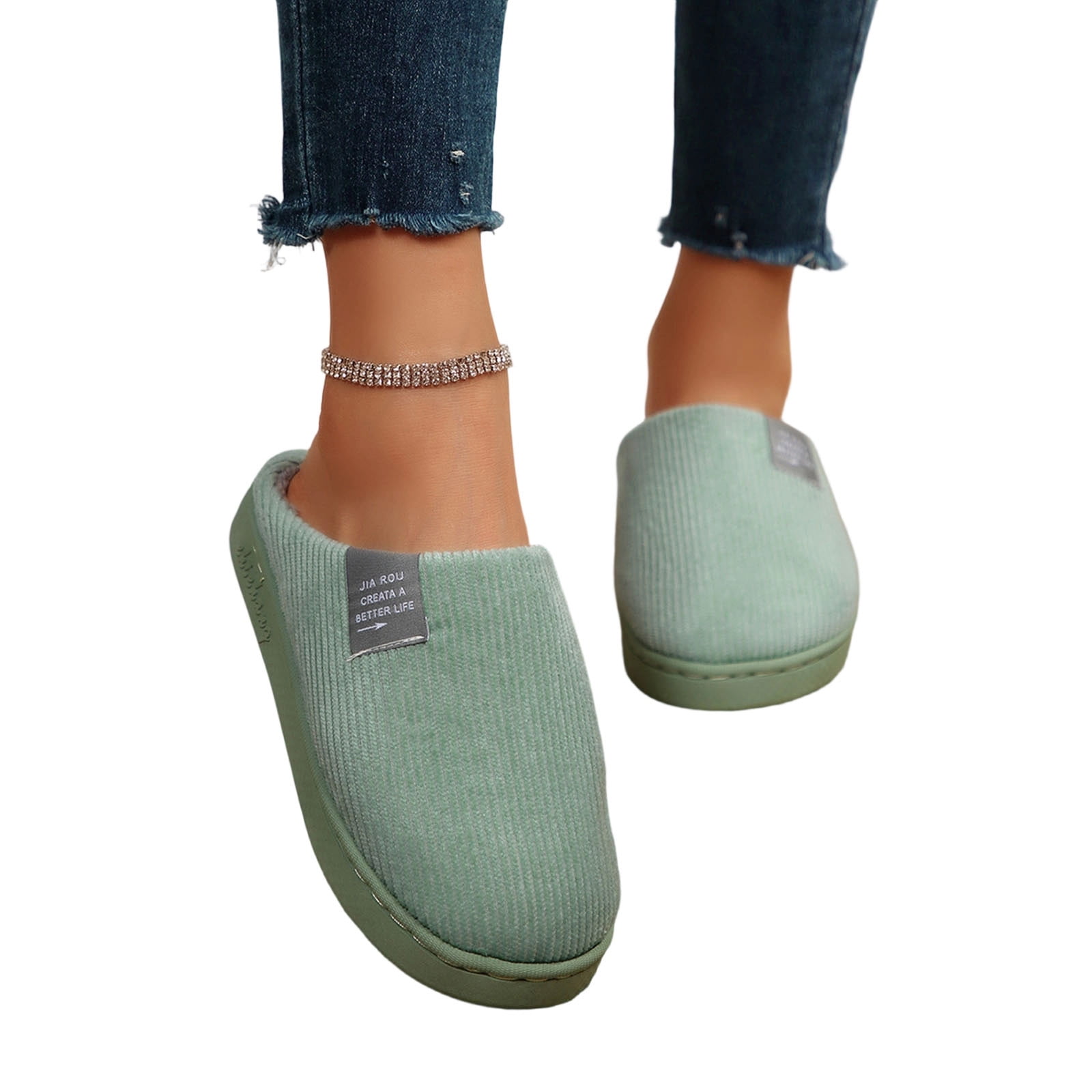 CAIXIA Women Arch Support Slippers – House Bedroom Slippers for Woman ...