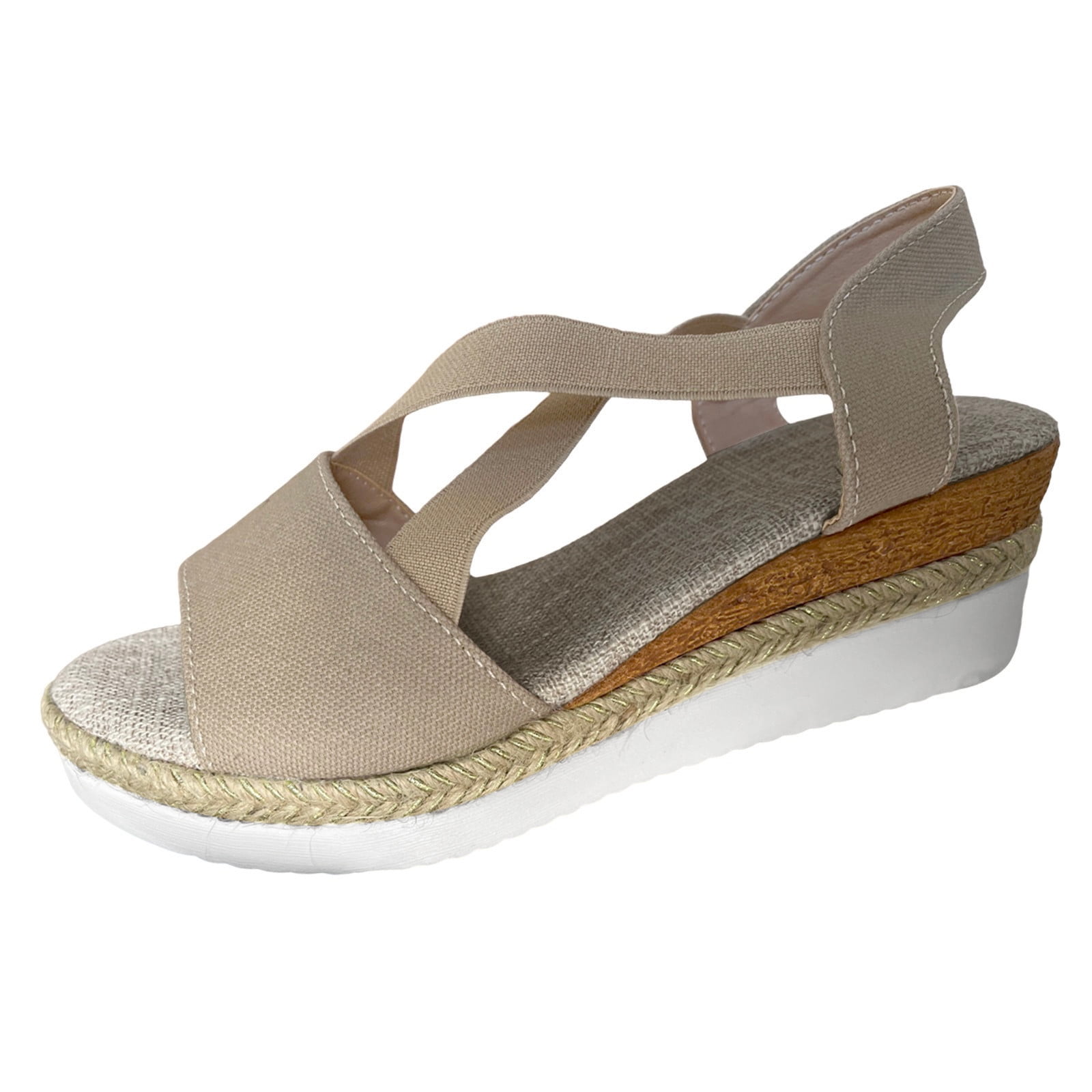 CAIXIA Women Sandals Women's Summer Casual Sandals with Flat Slope Heel ...