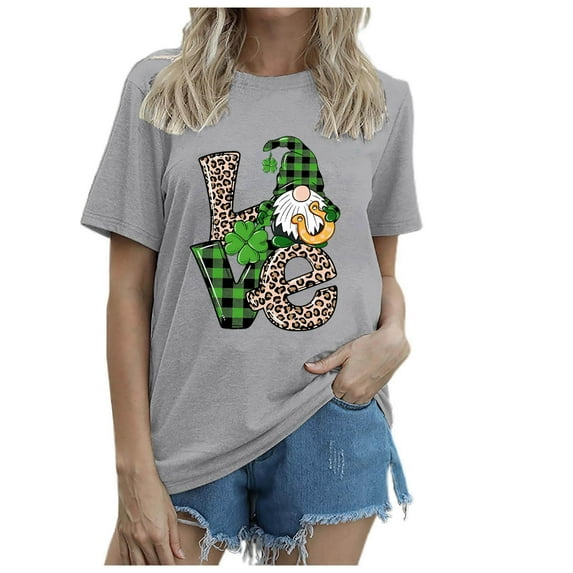 CAIXIA Women T Shirts Fitted Saint Pattys Day Holiday Short Sleeve ...