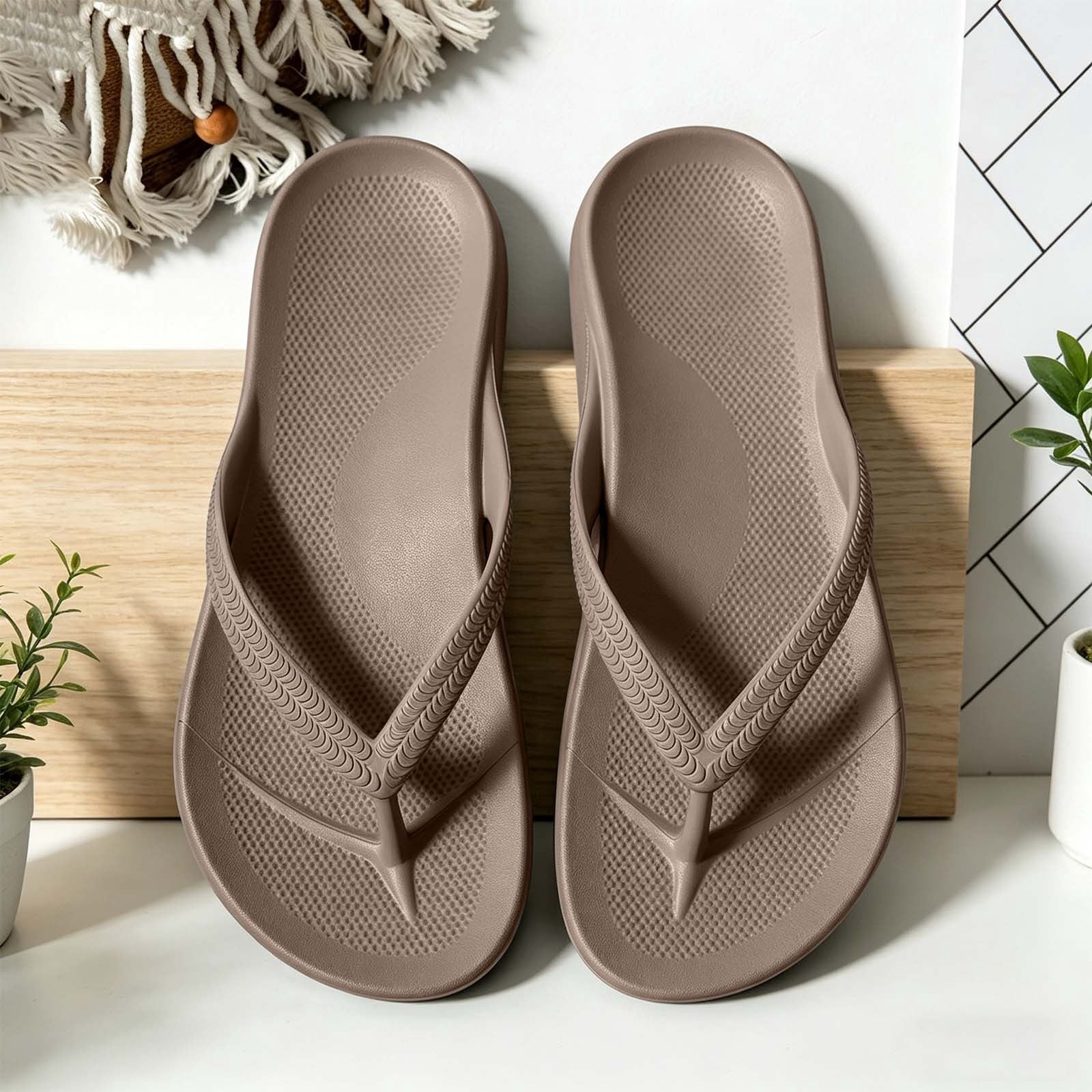 CAIXIA Women's Arch Support Flip Flops, Orthotic Thong Sandals for ...