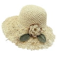 CAIXIA Women's Raffia Straw Hat Summer Beach Bucket Hat Handmade ...