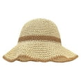 CAIXIA Women's Raffia Straw Hat Summer Beach Bucket Hat Handmade ...