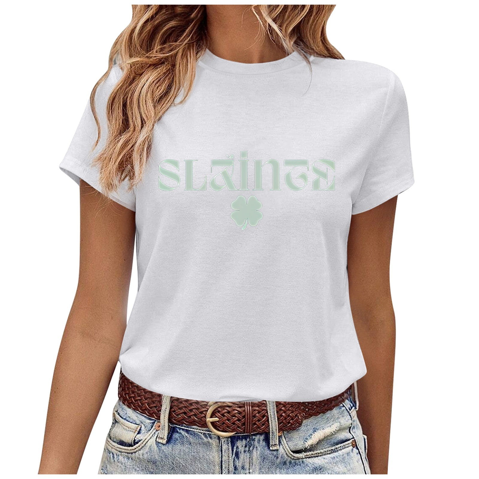 CAIXIA Womens T Shirts St Patrick's Day Short Sleeve Shirts Lucky Irish ...
