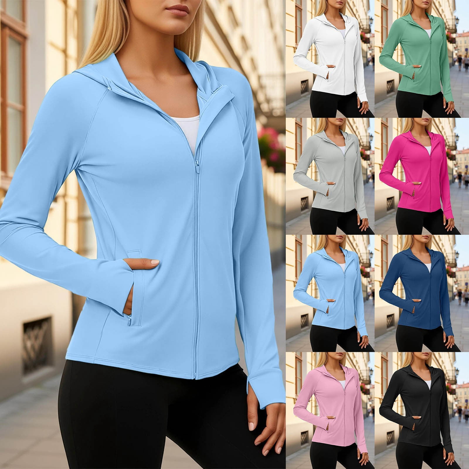 CAIXIA Womens UPF 50+ Sun Protection Hoodie Jacket, Lightweight SPF ...