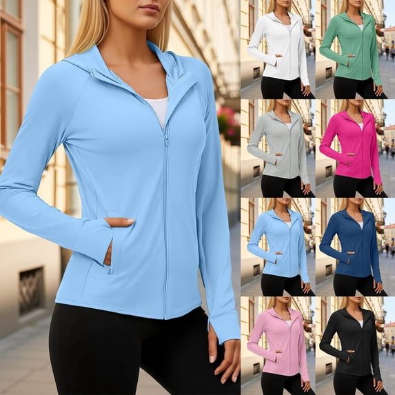 CAIXIA Womens UPF 50+ Sun Protection Hoodie Jacket, Lightweight SPF ...