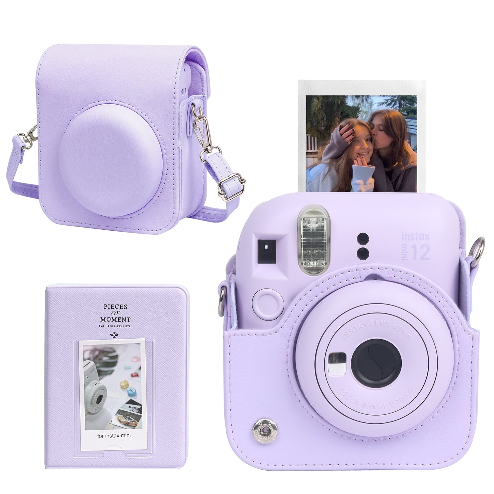 Caiyoule Mini 12 Case for Fuji Instax PU Leather Carrying Bag with 64 ...