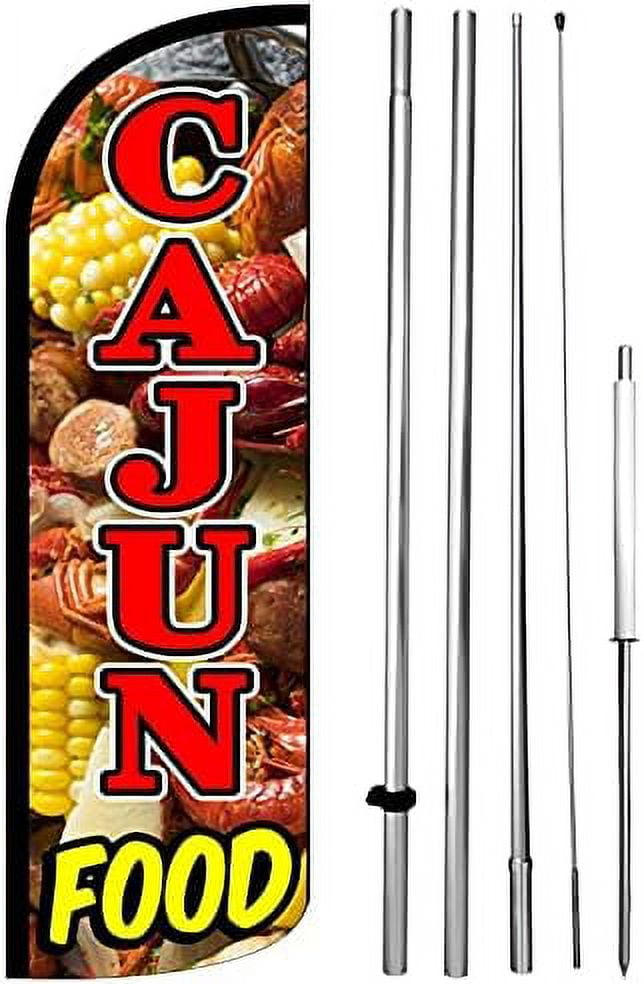 CAJUN FOOD - Swooper Feather Flag 15 Ft Tall Large Pole Spike Kit ...