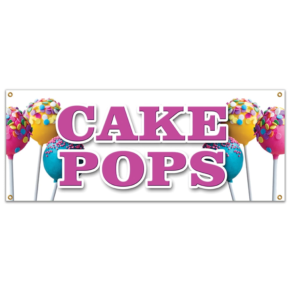 CAKE POPS BANNER SIGN on a stick gifts holiday homemade snack fresh ...