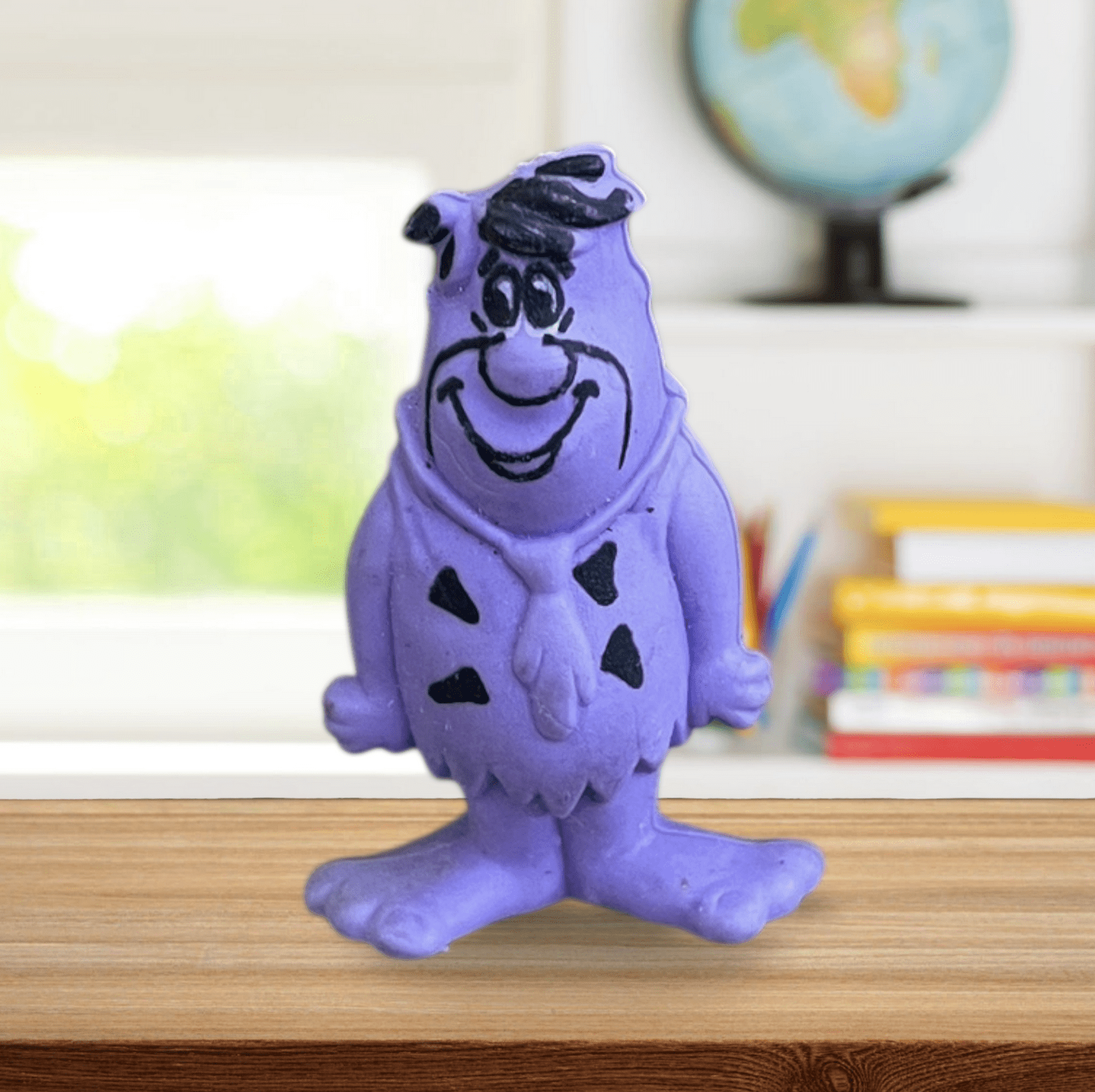 CAKE TOPPER FRED Purple Rubber FLINTSTONE 2” Figure Figurine VTG ...