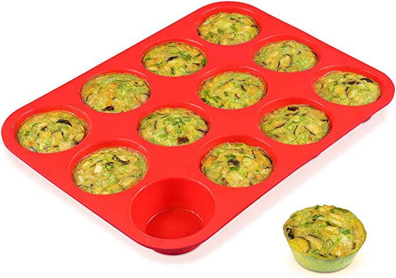 CAKETIME 12 Cups Silicone Muffin Pan Nonstick BPA Free Cupcake Pan 1 caketime-12-cups-silicone-muffin-pan-nonstick-bpa-free-cupcake-pan-1