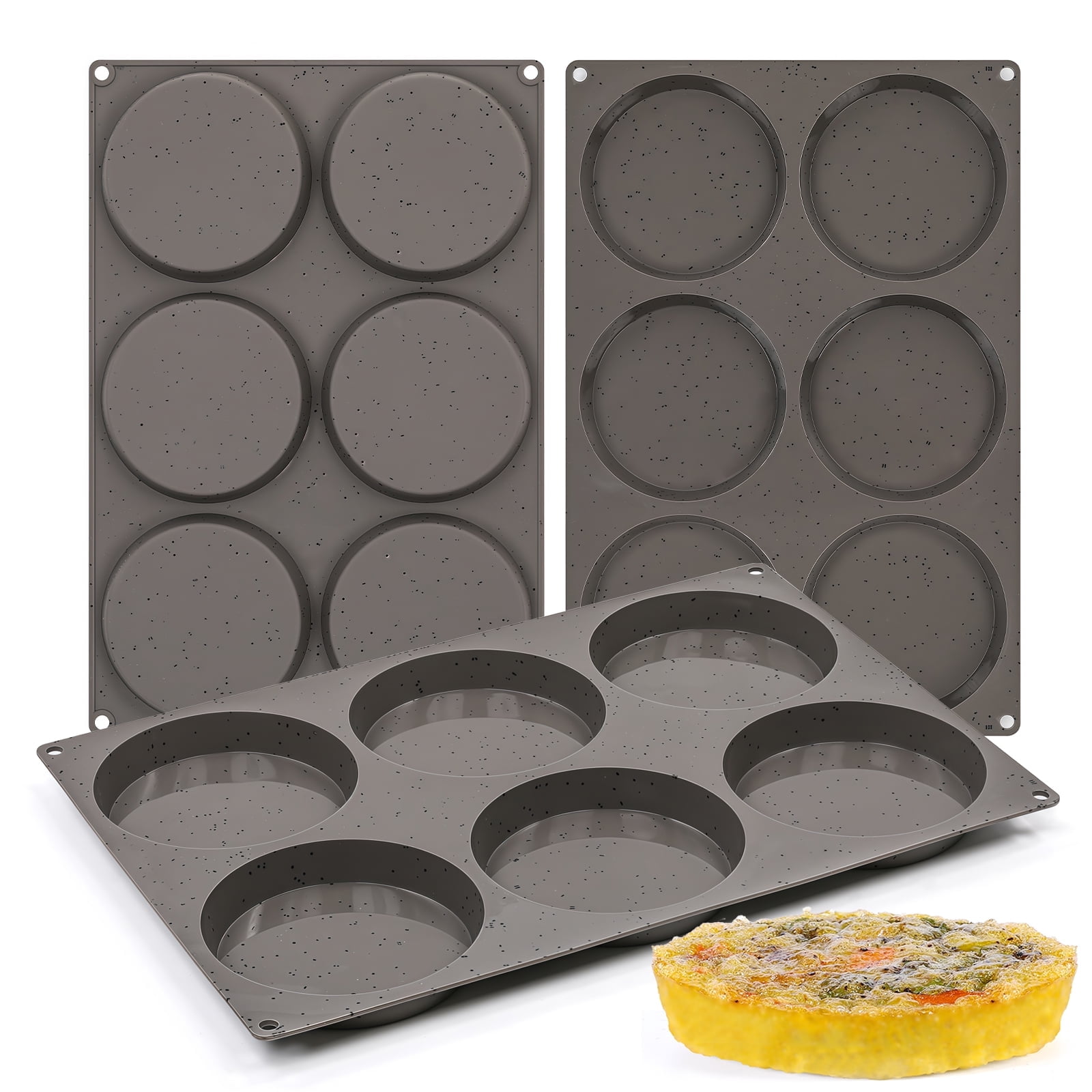 CAKETIME 4 Inch Muffin Top Pans, Jumbo Silicone Egg Molds for Breakfast ...