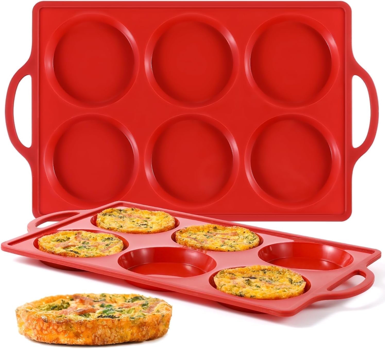 CAKETIME Silicone Muffin Top Pan with Metal Frame, 4 Inch Jumbo Non ...