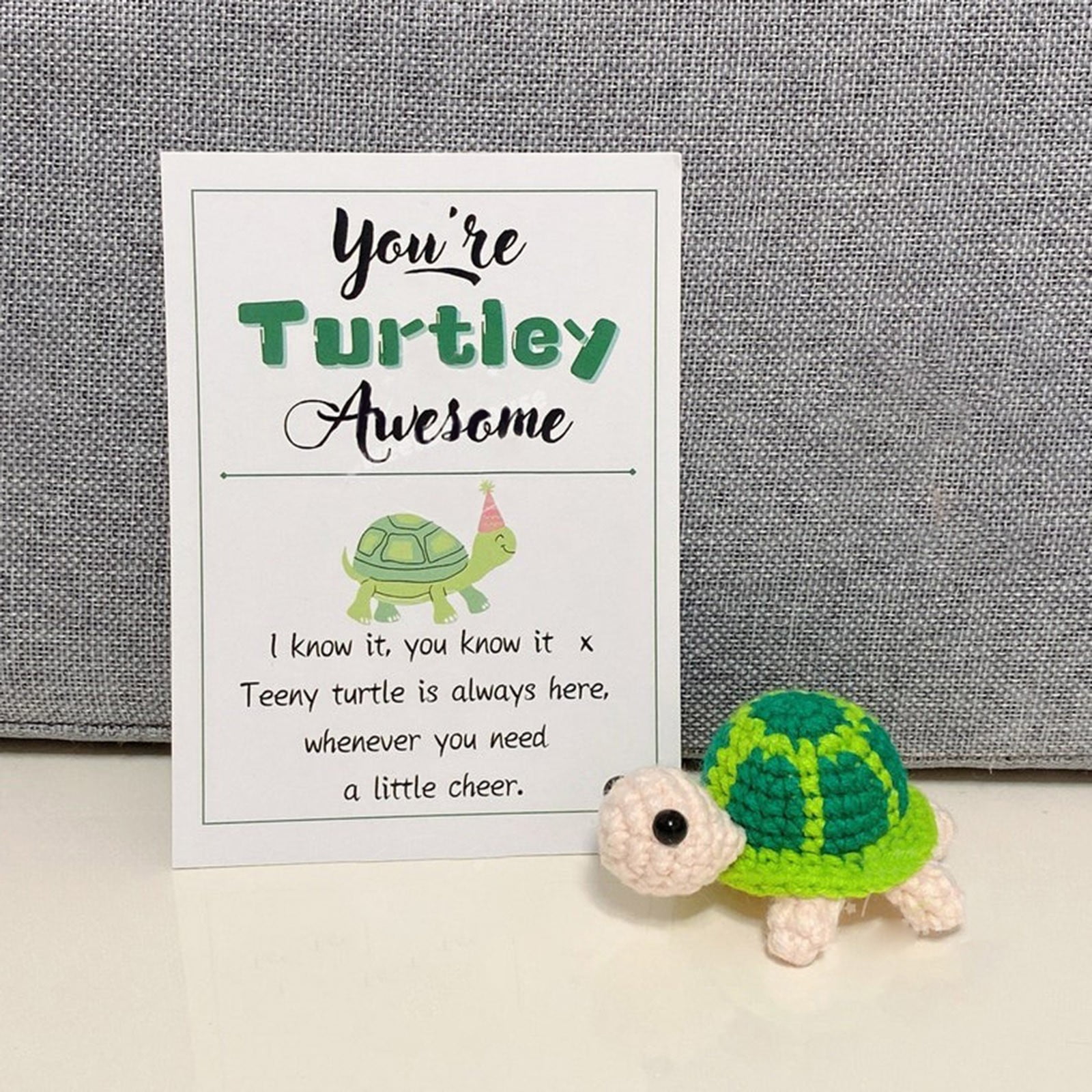 CAKVIICA You're Turtley Stuffed Turtle Handmade Crochet Turtle Good ...