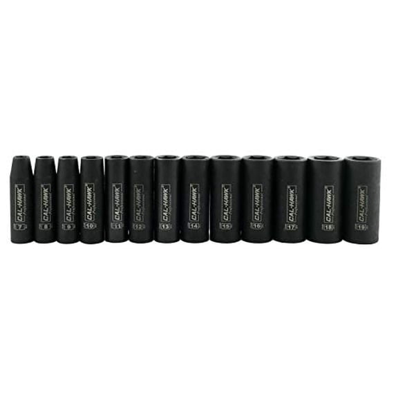 CAL-HAWK AISDCVB133M 3/8" Dr. 6 POINT Metric Deep Impact Socket Set ...