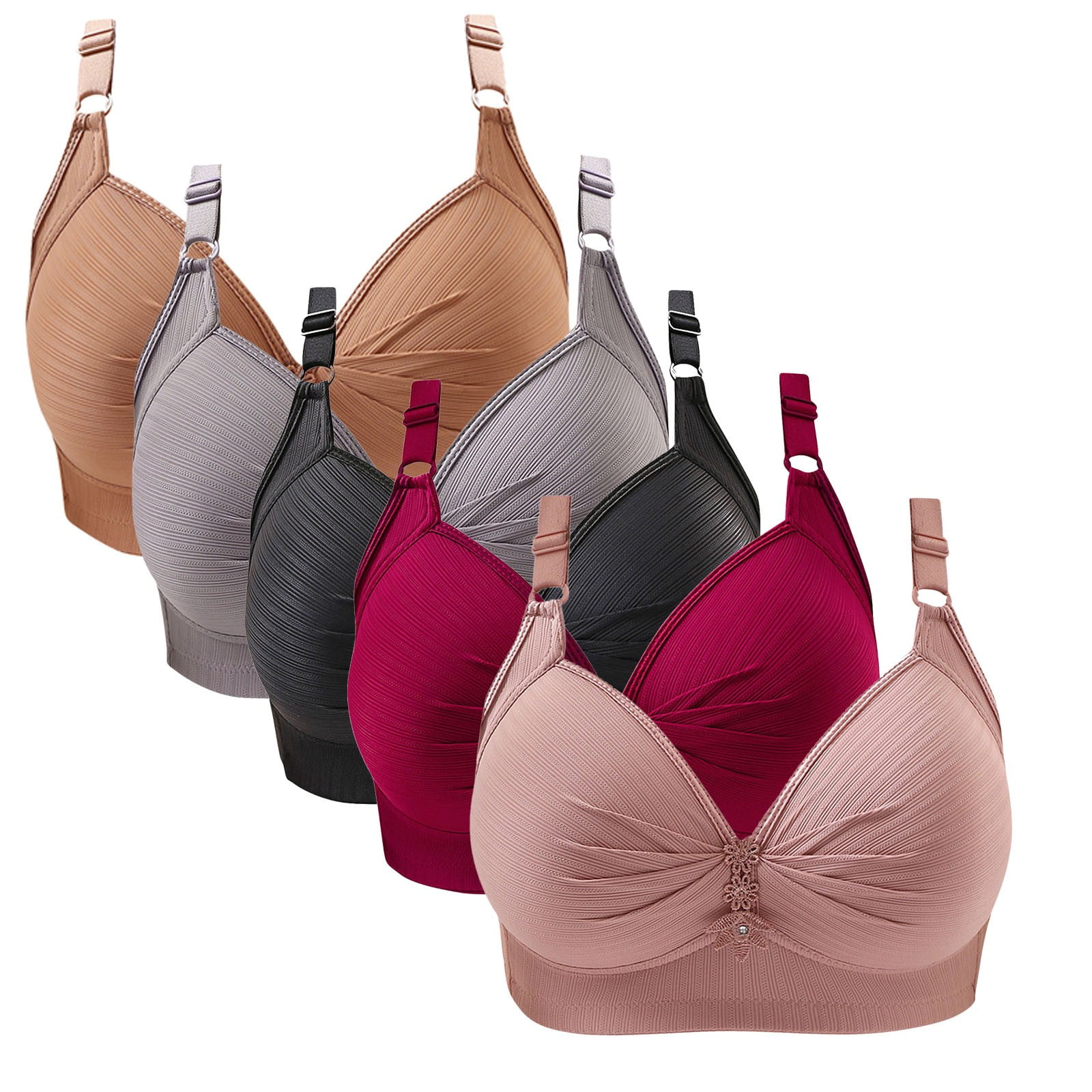 CALAFEBILA Bra for Women Wirefree Push up Full Figure Bra Breathable ...