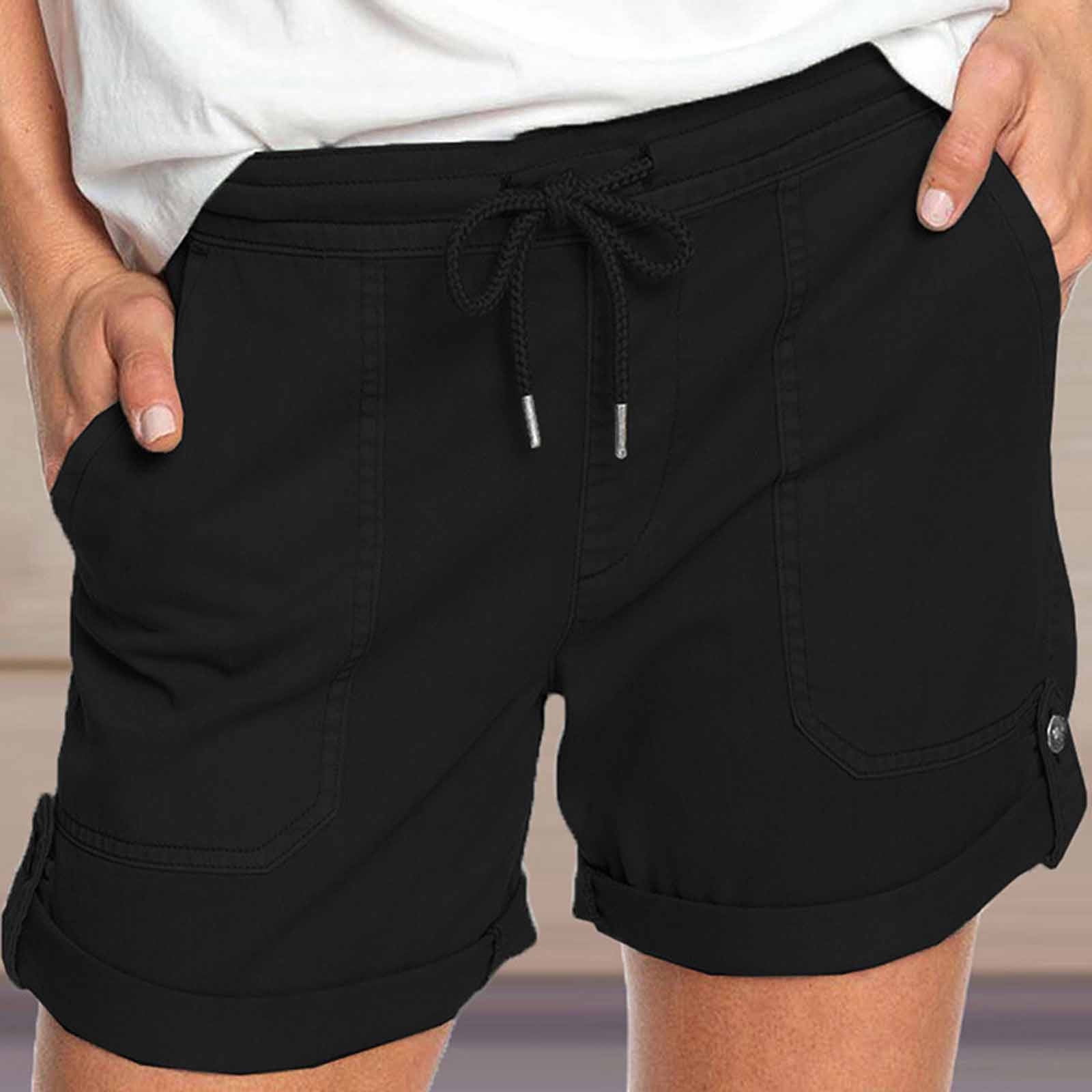 CALAFEBILA Cargo Shorts for Women Plus Size Drawstring Casual Women's ...