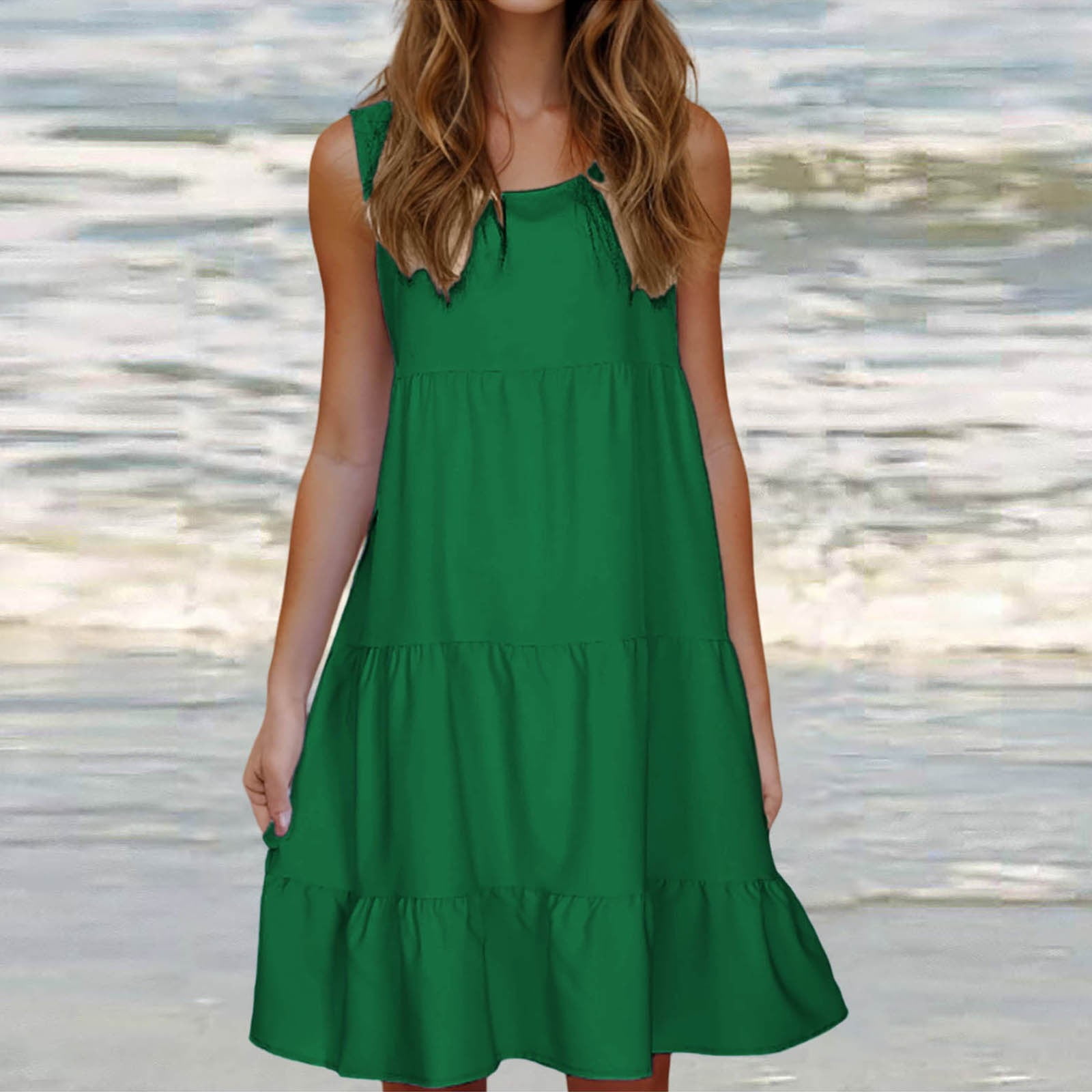 CALAFEBILA Dresses for Women 2025 Sleeveless Solid Color Sundresses for ...