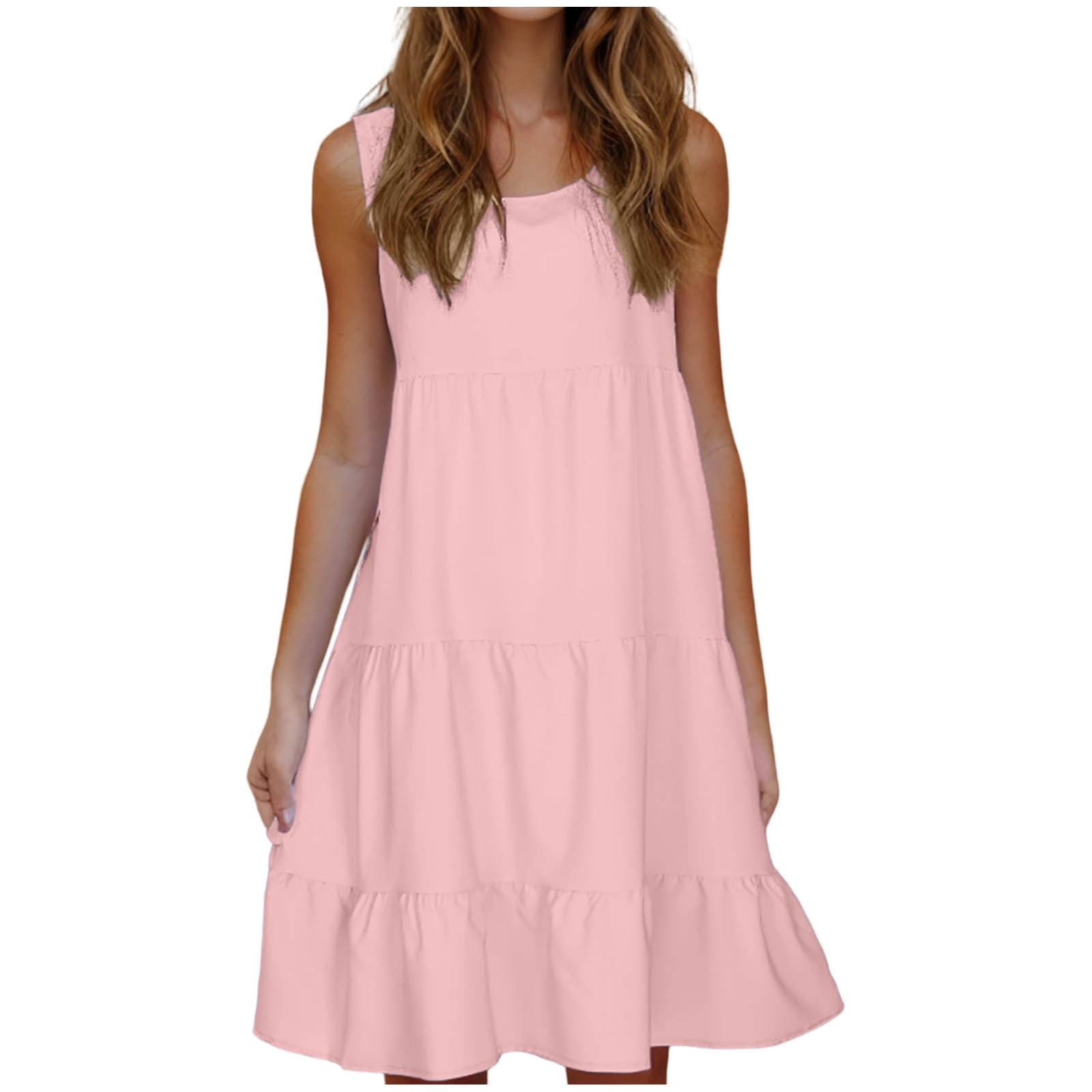 CALAFEBILA Dresses for Women 2025 Sleeveless Solid Color Sundresses for ...