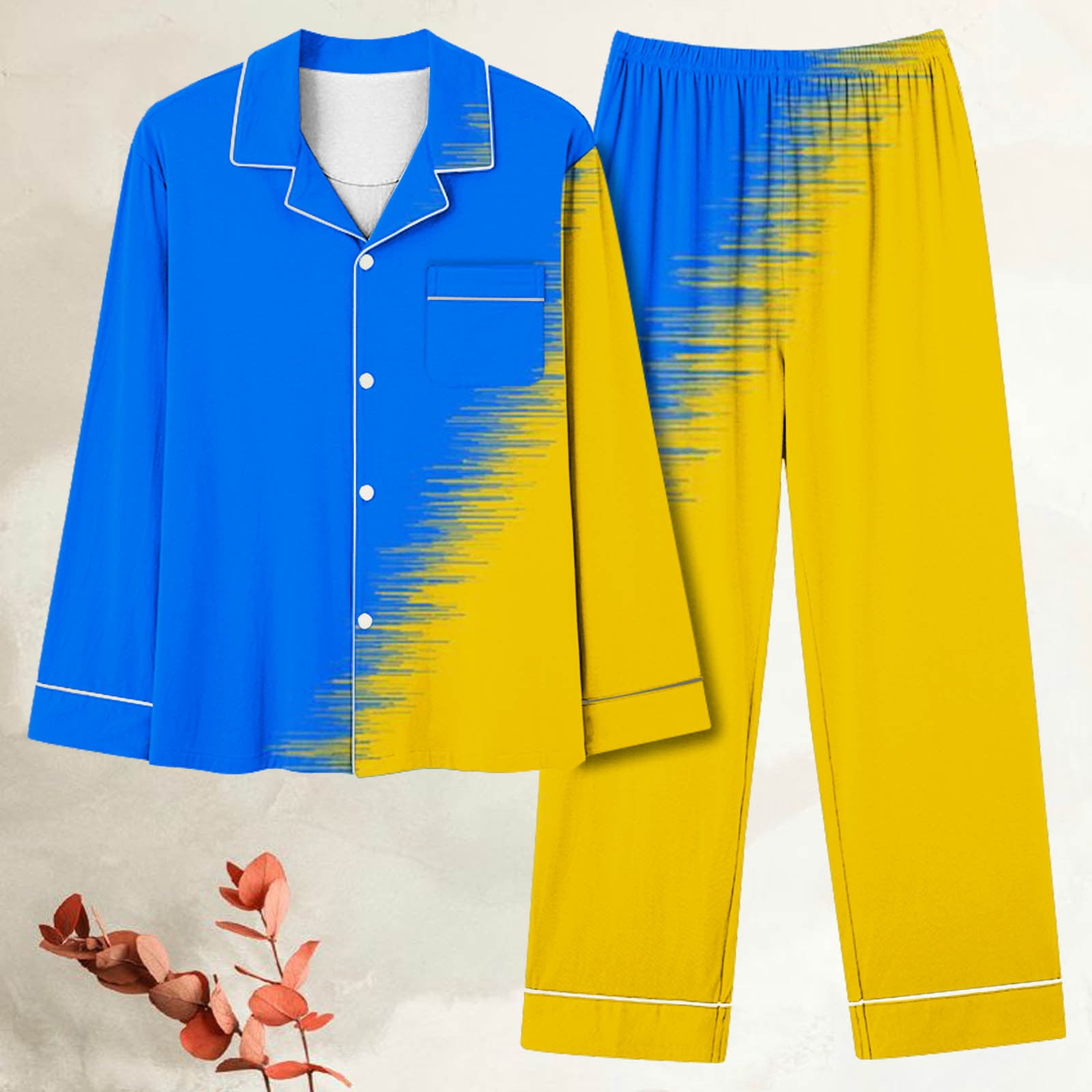 CALAFEBILA Ladies Pajama Sets Womens Button Down Pajamas Nightwear ...