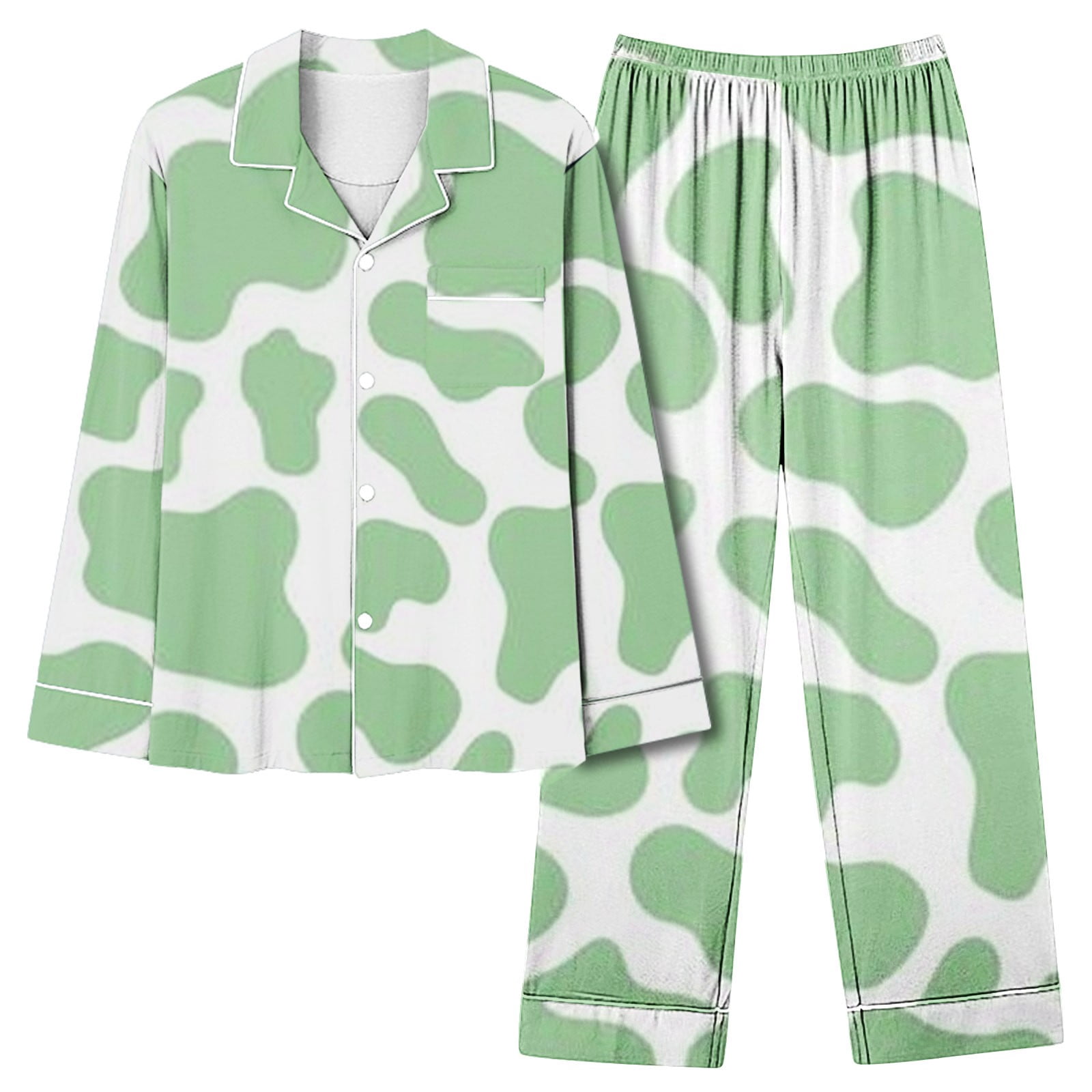 CALAFEBILA Satin Pj Set for Women Womens Button Down Pajamas ...