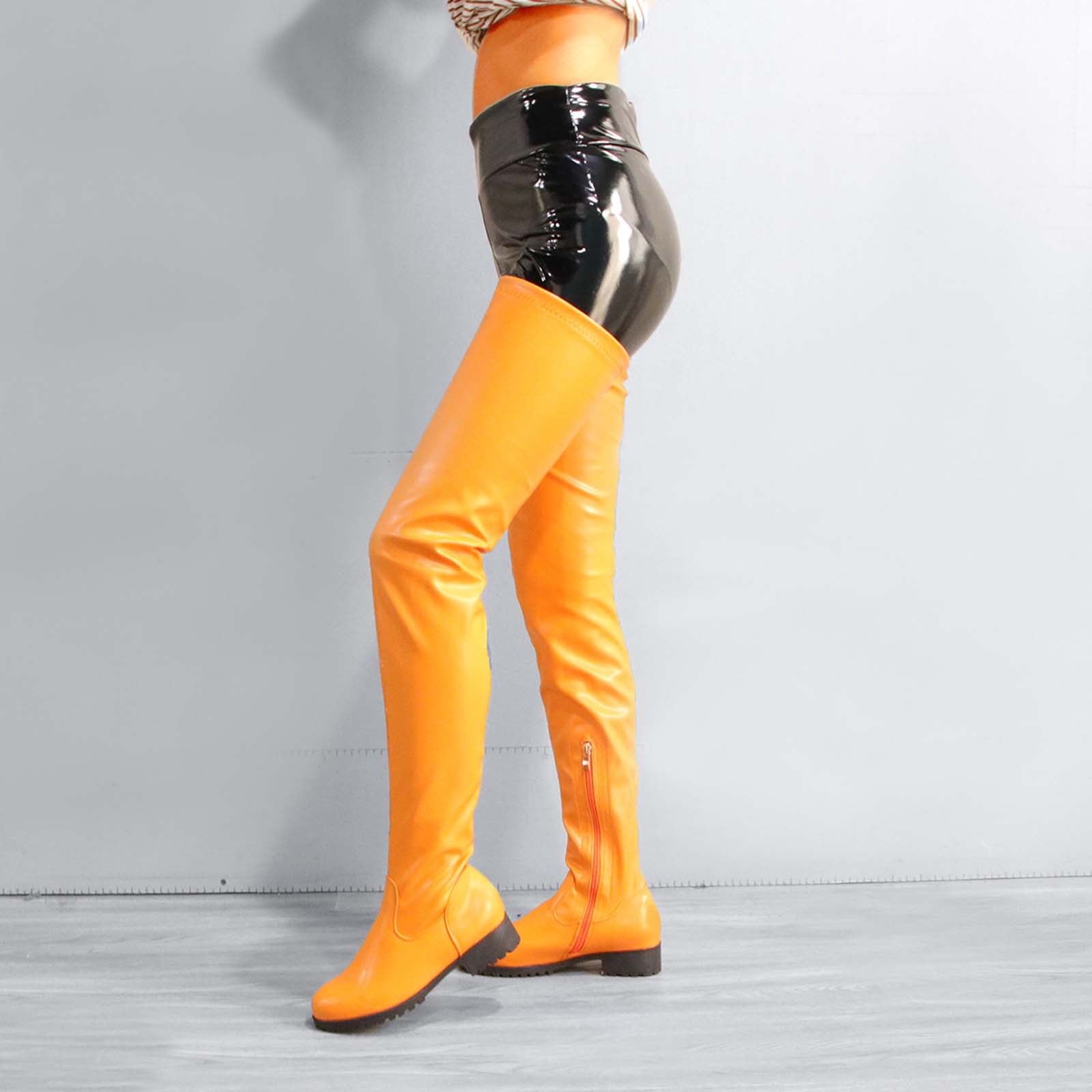 CALAFEBILA Womens Casual Shoes Yellow Fashion Large Size Boots Low ...