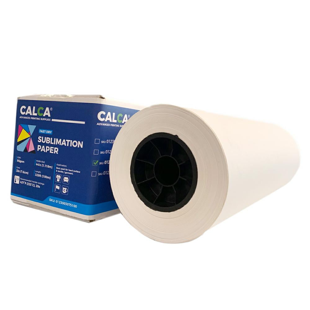 CALCA 95GSM 44" x 328´ Dye Sublimation Paper Roll for Fabrics and Hard ...
