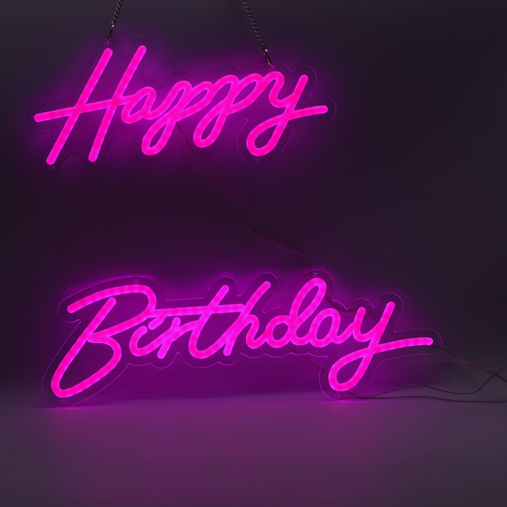 CALCA Happy Birthday LED Neon Sign Neon Light Lamp for Party with ...