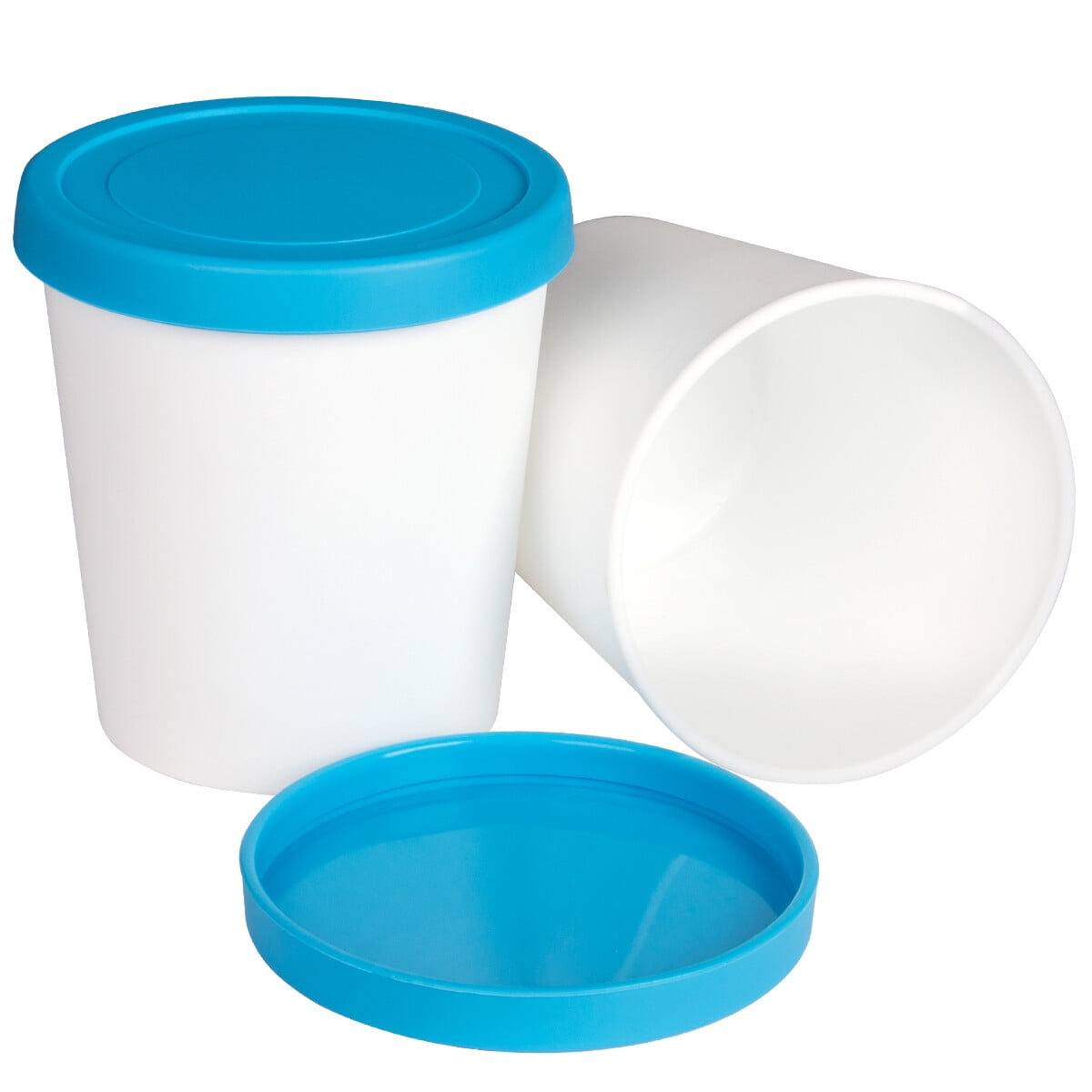 CALEMI 2 Pack Ice Cream Containers Freezer Storage Tubs 1 qt Reusable ...