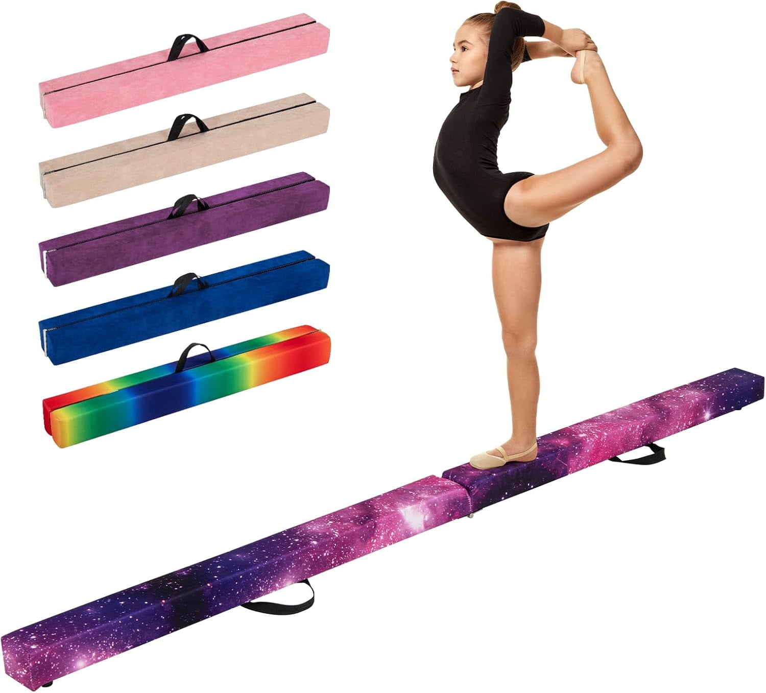 CALEMI 7 FT Folding Balance Beam, Foam Gymnastic Beam with Solid Wood ...