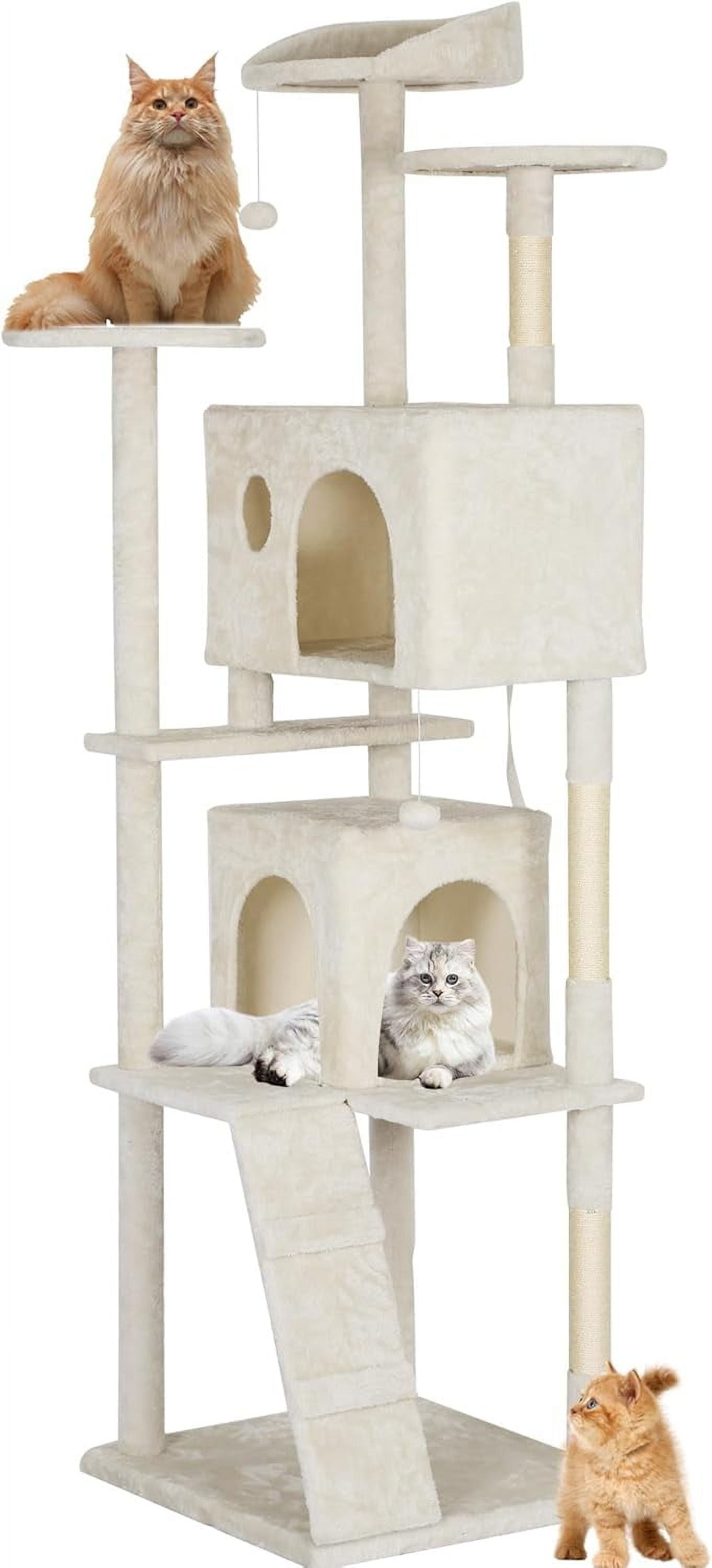 CALEMI 81in Cat Tree Tower for Indoor Cats,Multi-Level Furniture ...