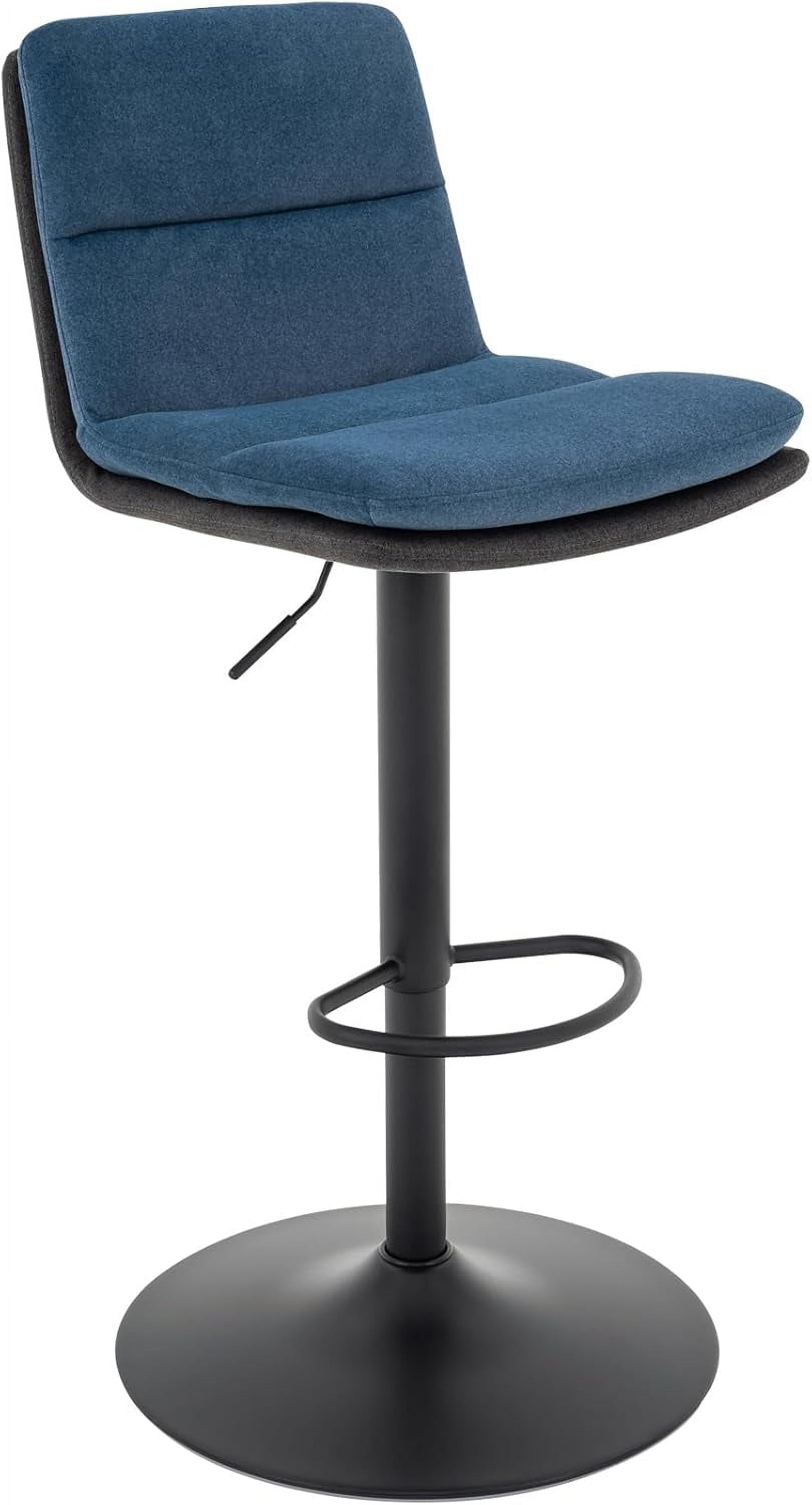 CALEMI Bar Stool, Modern Adjustable Swivel PU Leather Barstool, Armless ...