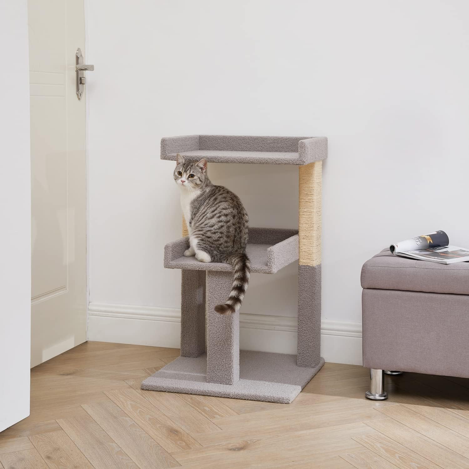CALEMI Cat Tree Tower - 2 Tier Cat condo for Large Cats Tower with ...