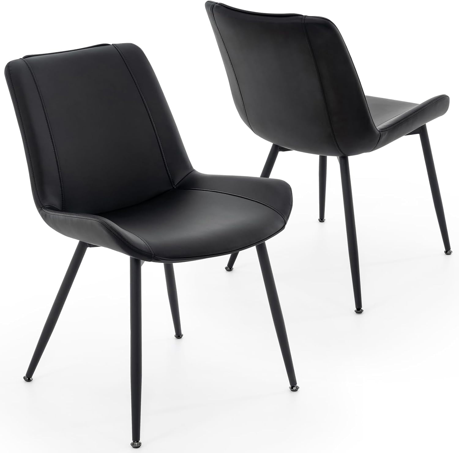CALEMI Dining Chairs Set of 2, PU Leather Modern Armless Kitchen Dining ...