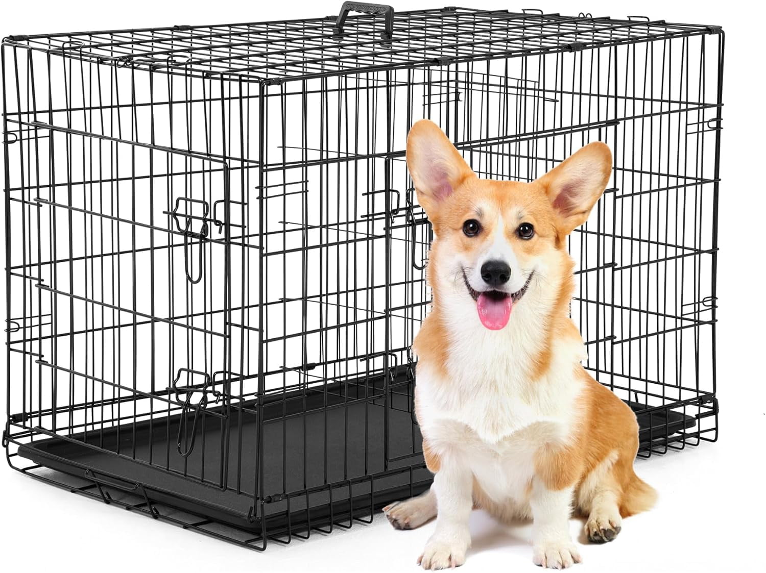 CALEMI Dog Crates for Small Dogs Folding Metal Wire Crates Dog Kennels ...