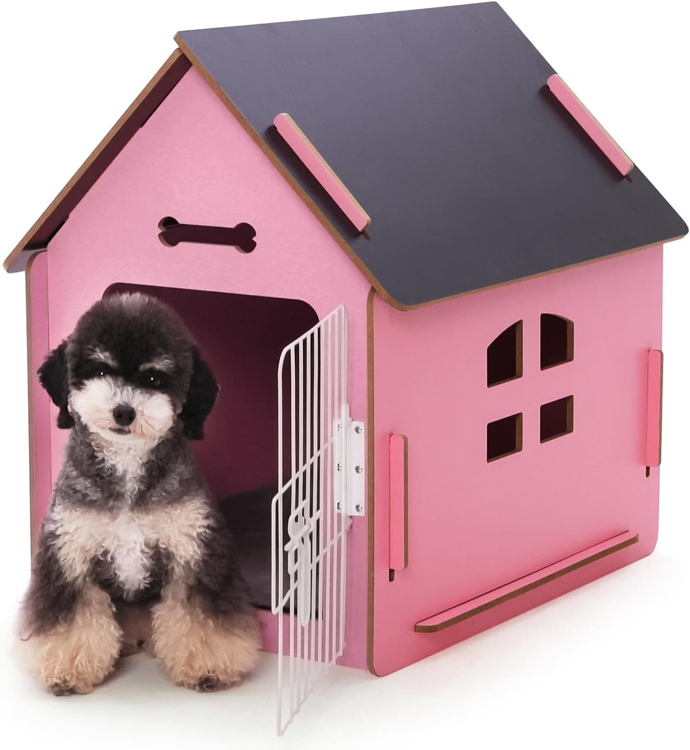 CALEMI Dog House Indoor for Small Dogs or Cats, Cozy Wooden Design ...