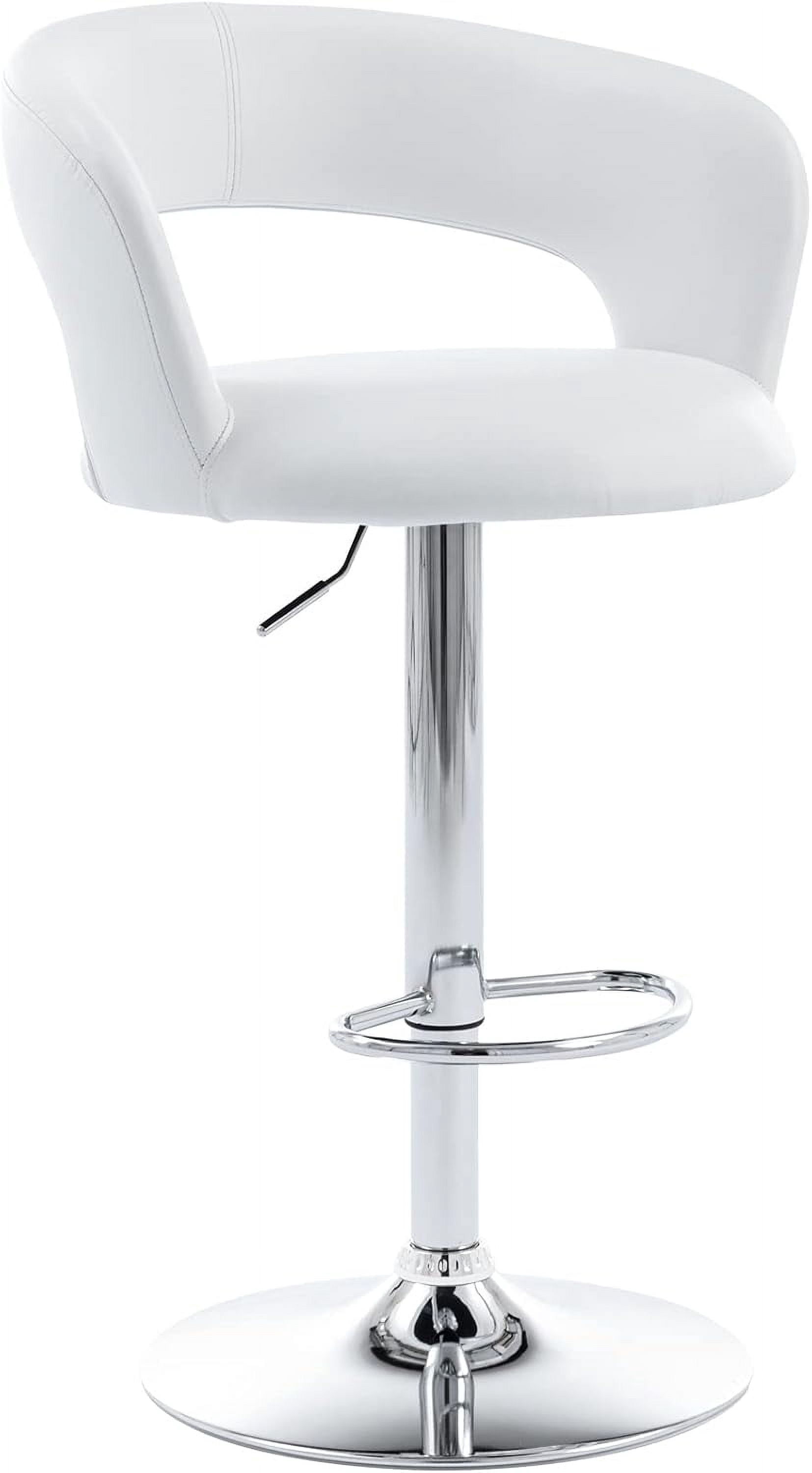 CALEMI Wide Bar Stool, Modern PU Leather Swivel Adjustable Barstool ...