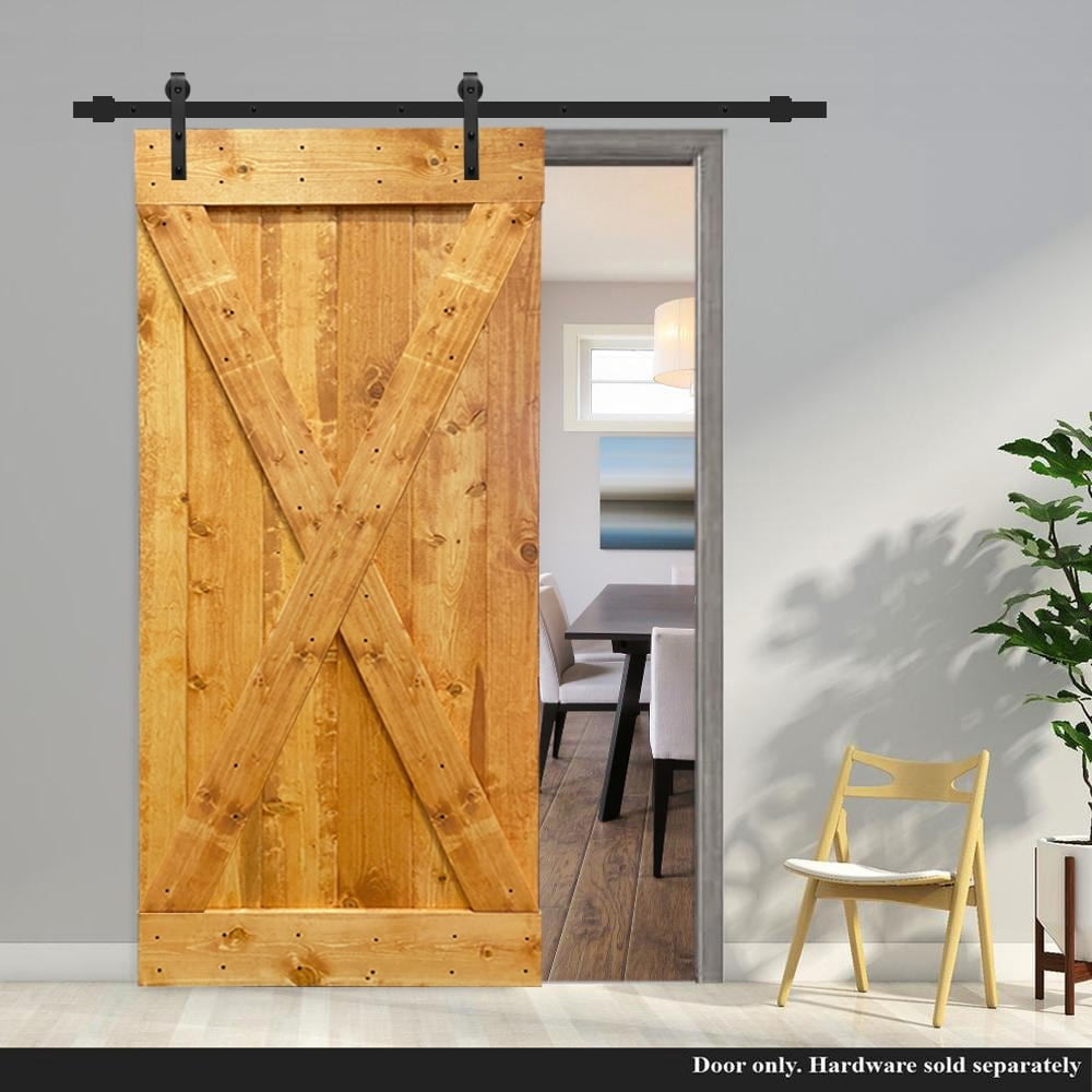 CALHOME X Series Stained Solid Knotty Pine Wood Interior Sliding Barn ...