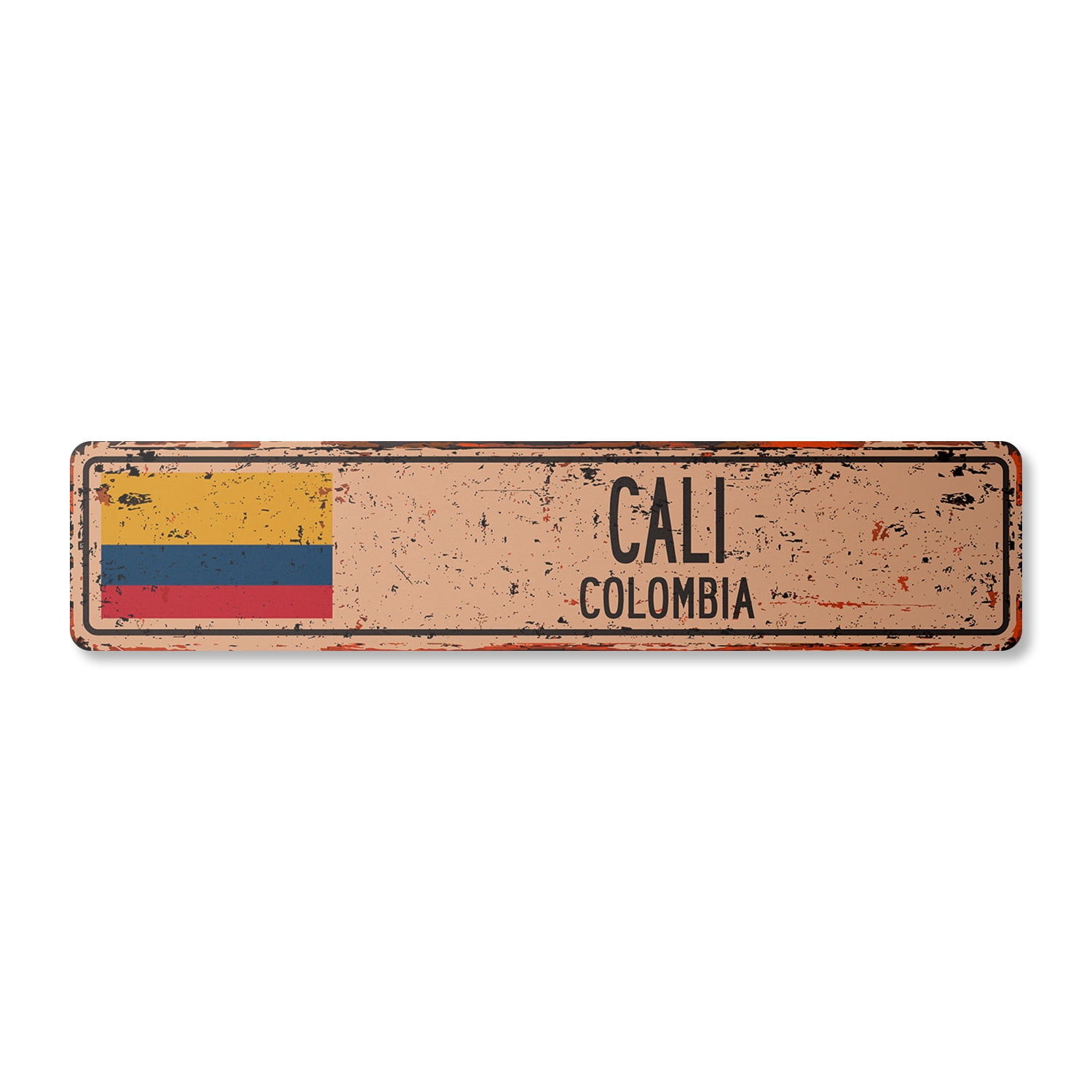 CALI COLOMBIA Vintage Plastic Street Sign Colombian flag city country ...