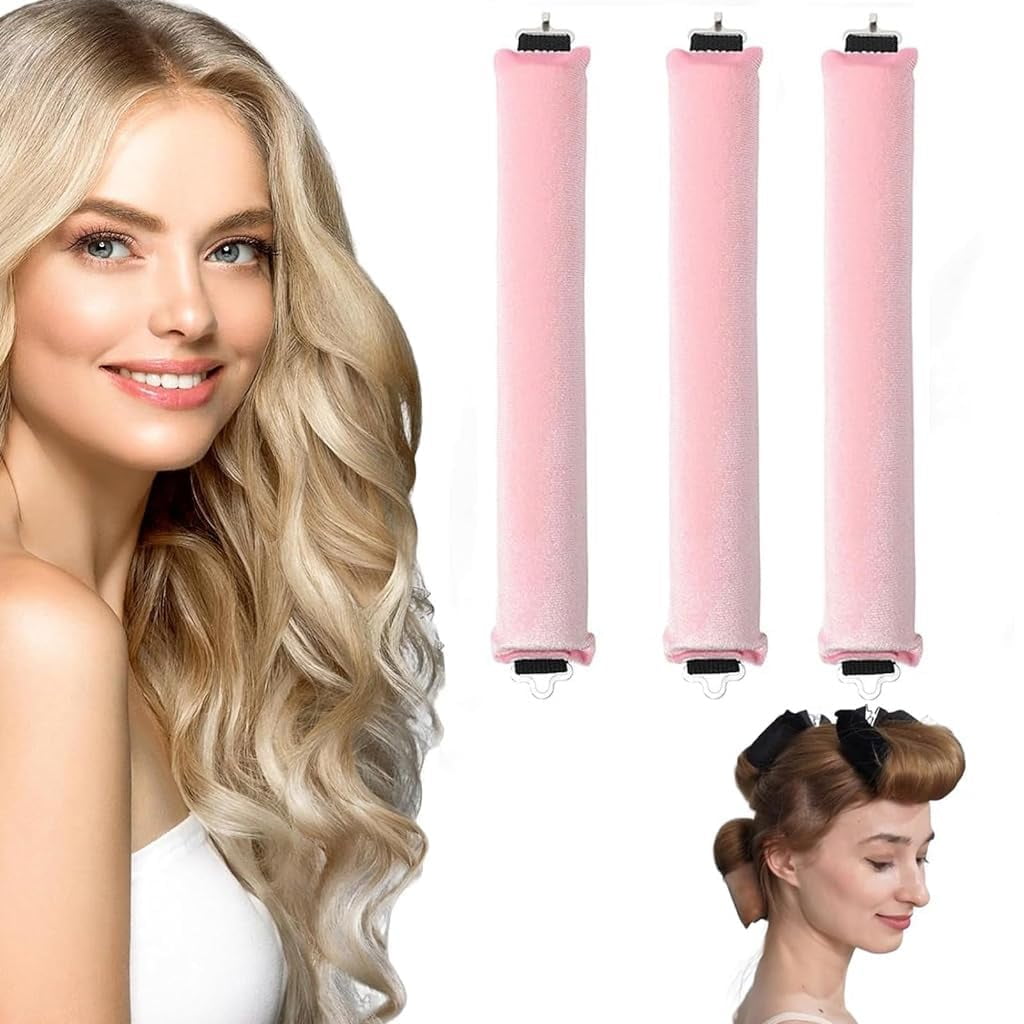 CALIARC Heatless Hair Curler Flexible Curling Rod with Hook Satin ...