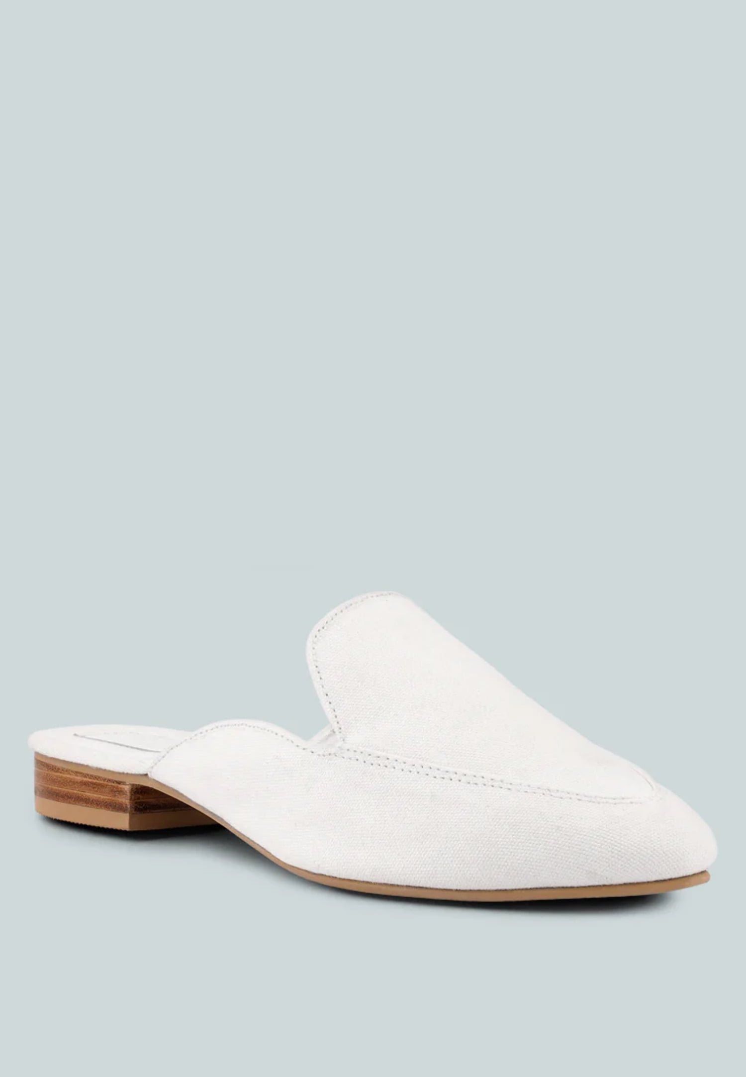 CALICO White Organic Canvas Mules - Walmart.com