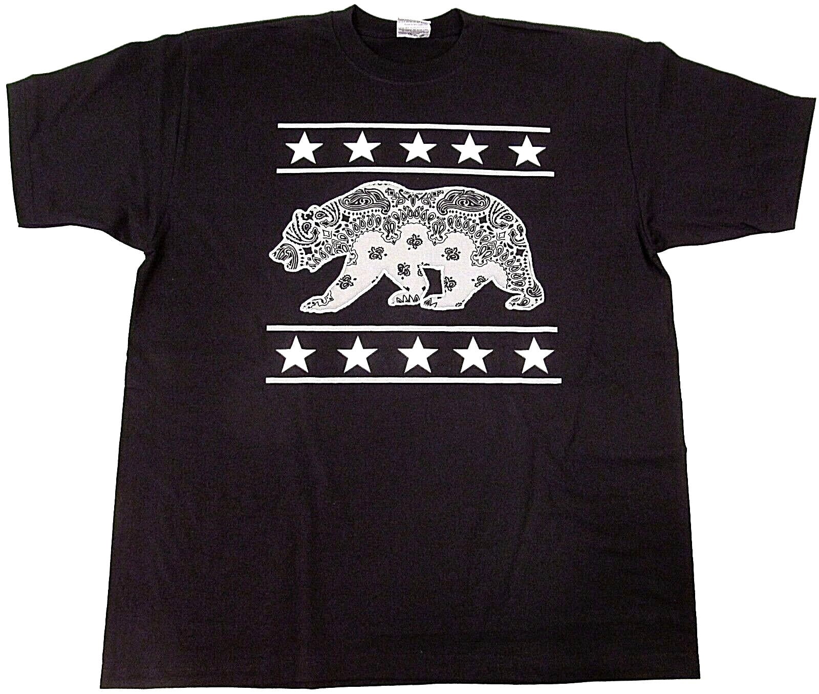 CALIFORNIA REPUBLIC T-shirt Paisley Cali Bear Flag Tee Men's New ...