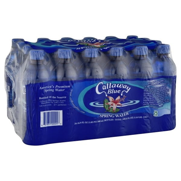 CALLAWAY BLUE Bottled Mountain Spring Water, 0.5 Liter (Pack of 24 ...