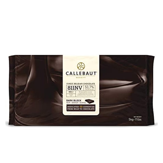 Callebaut High Quality Dark Chocolate Block Semisweet 54.5% Cocoa, 11 ...