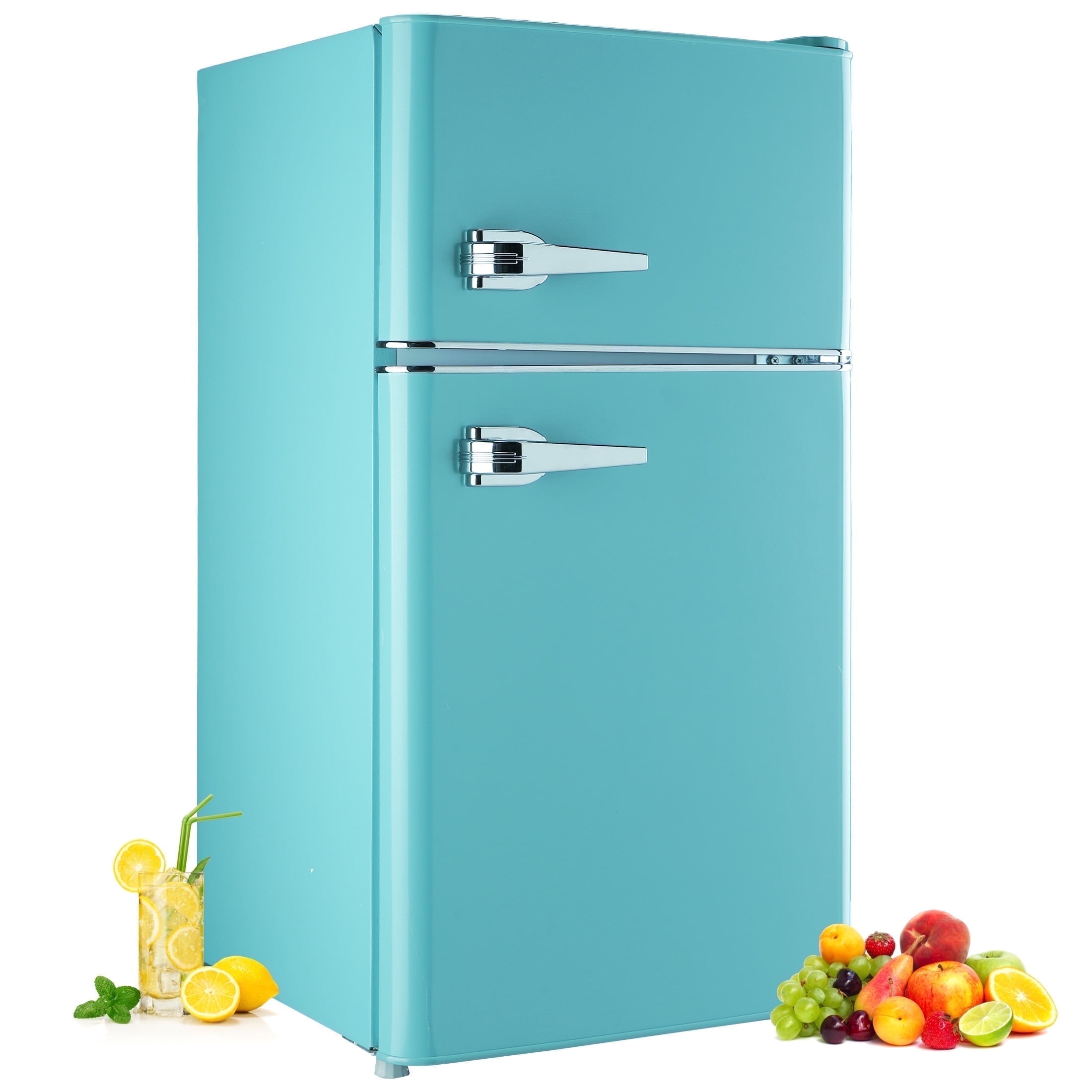 CALLIEVER Compact Mini Fridge with Freezer,3.5 Cu.Ft 2 Door ...
