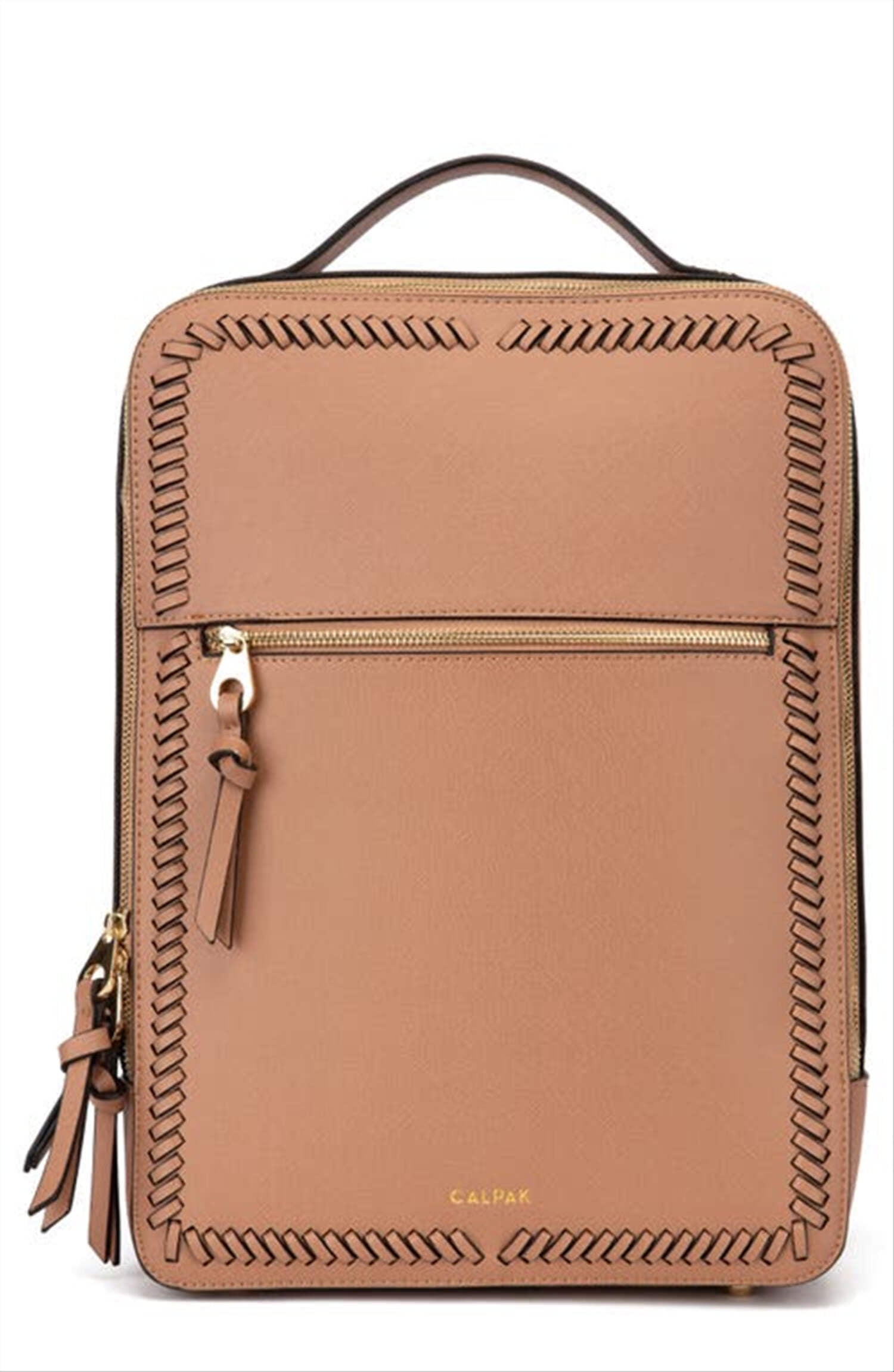 CALPAK Kaya Faux Leather Laptop Backpack in Caramel - Walmart.com