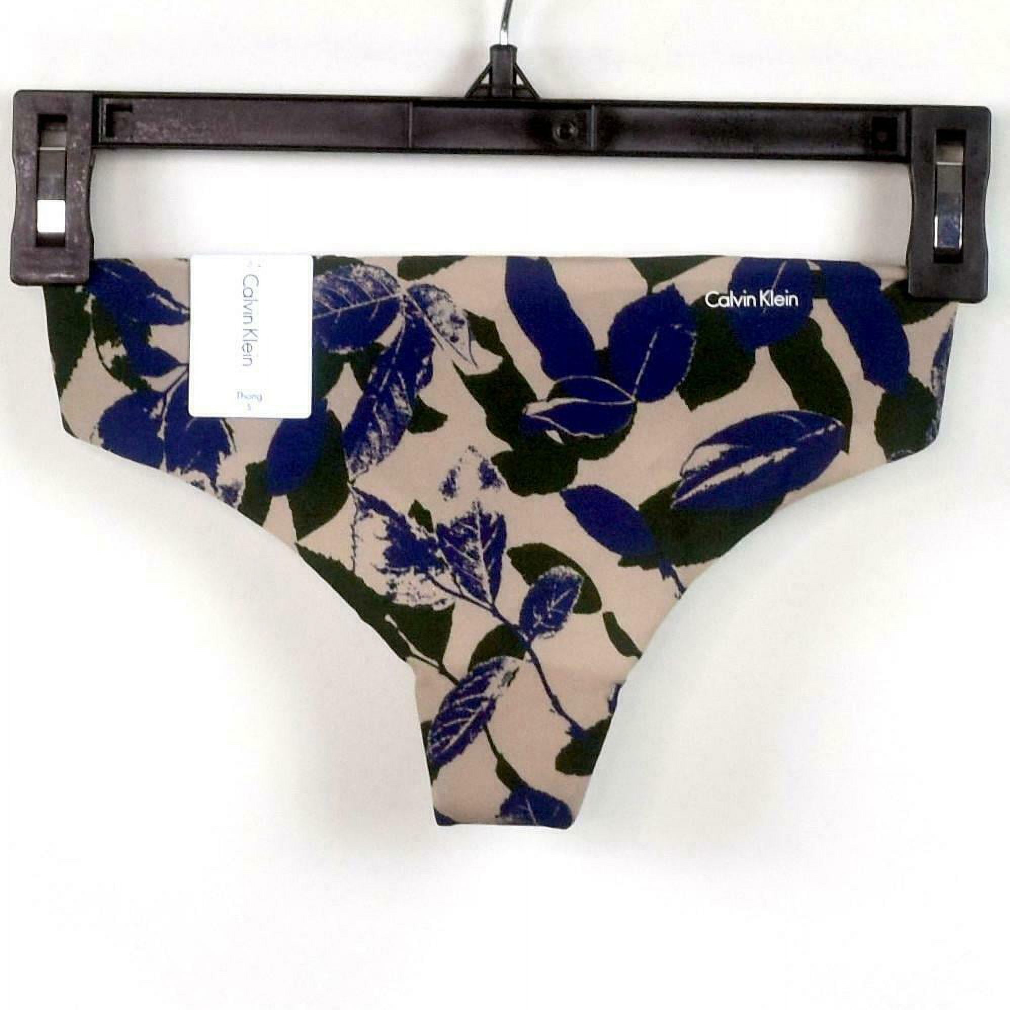 CALVIN KLEIN Intimates Green Stretch Floral Everyday Thong Size: S ...